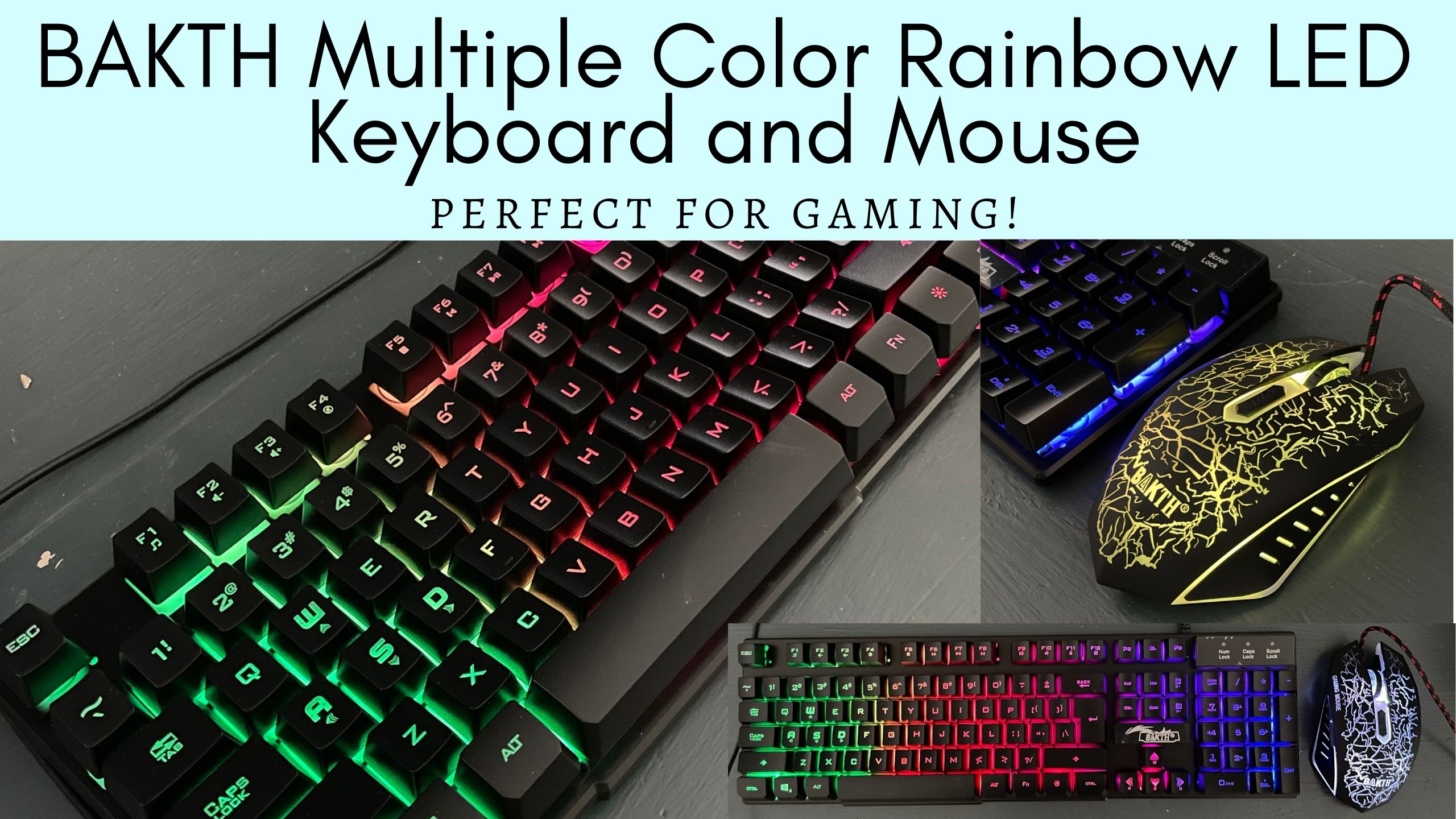 Watch BAKTH Multiple Color Rainbow LED KEYBOARD AND MOUSE on Amazon Live