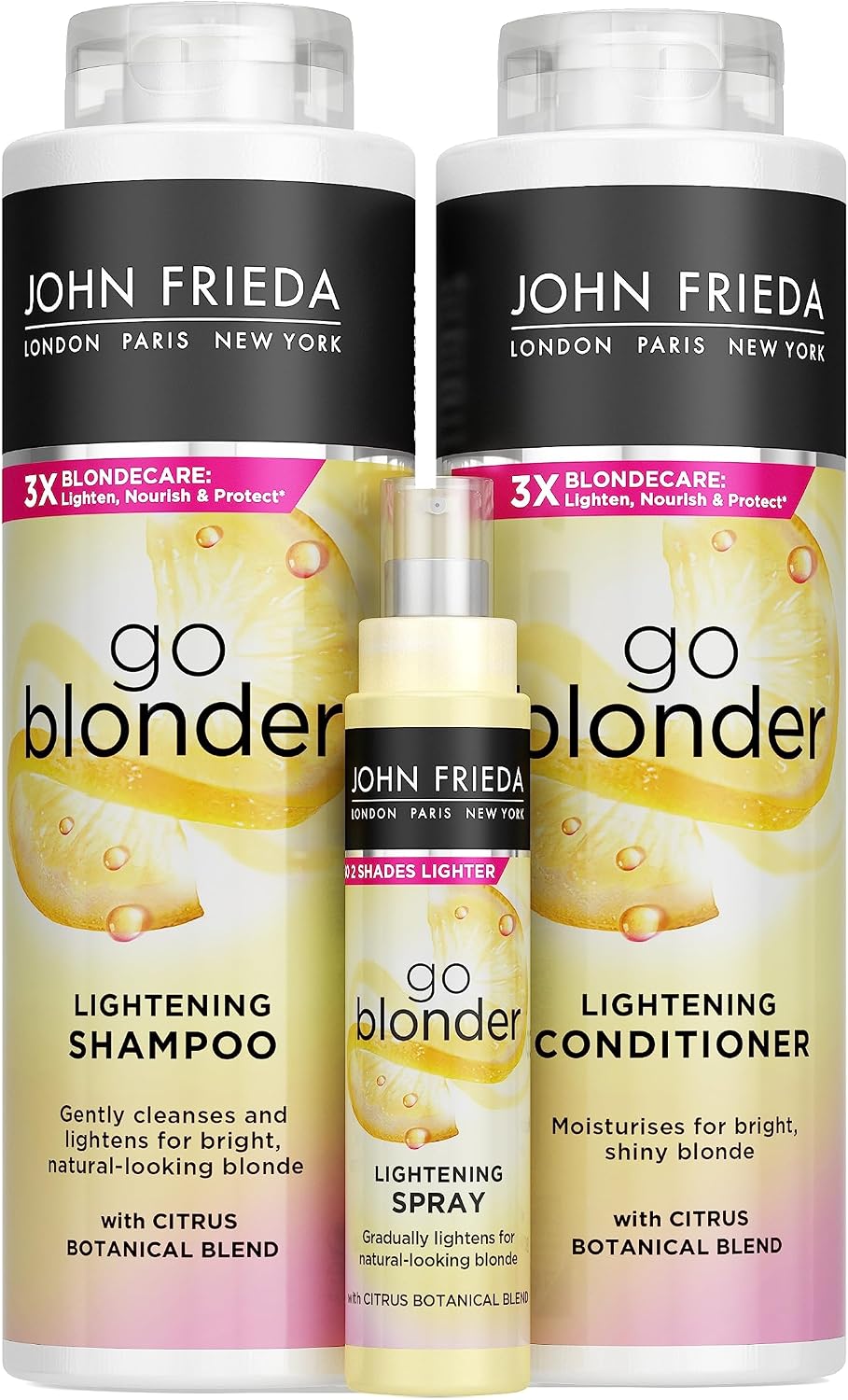 John Frieda Go Blonder Lightening Shampoo & Conditioner & Controlled ...