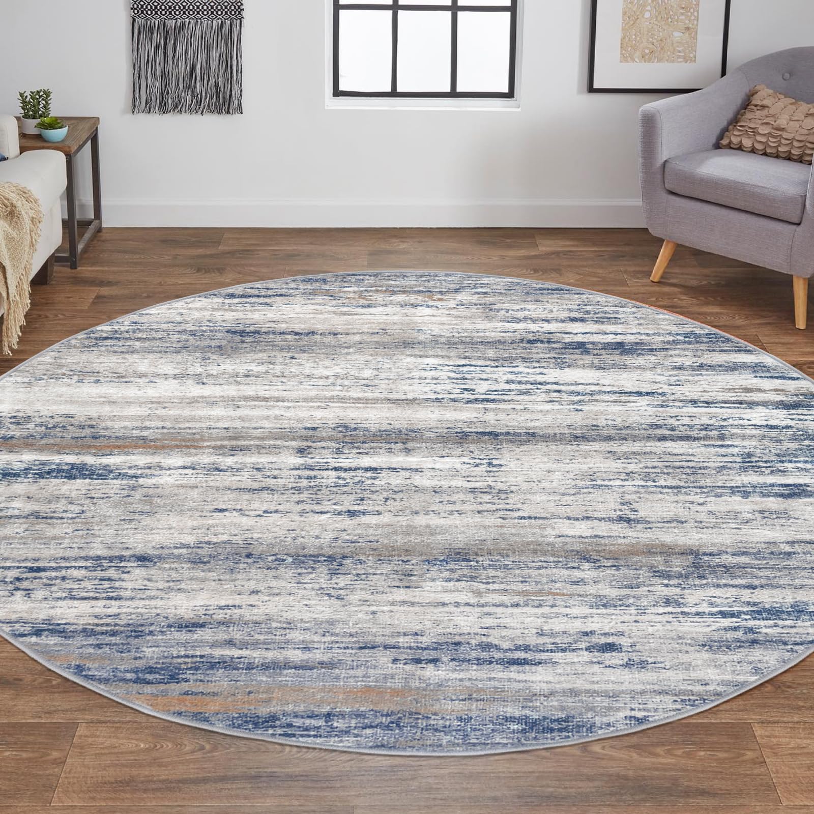 Amazon.com: KOZYFLY Modern Abstract Round Washable Rug 5Ft, Washable ...