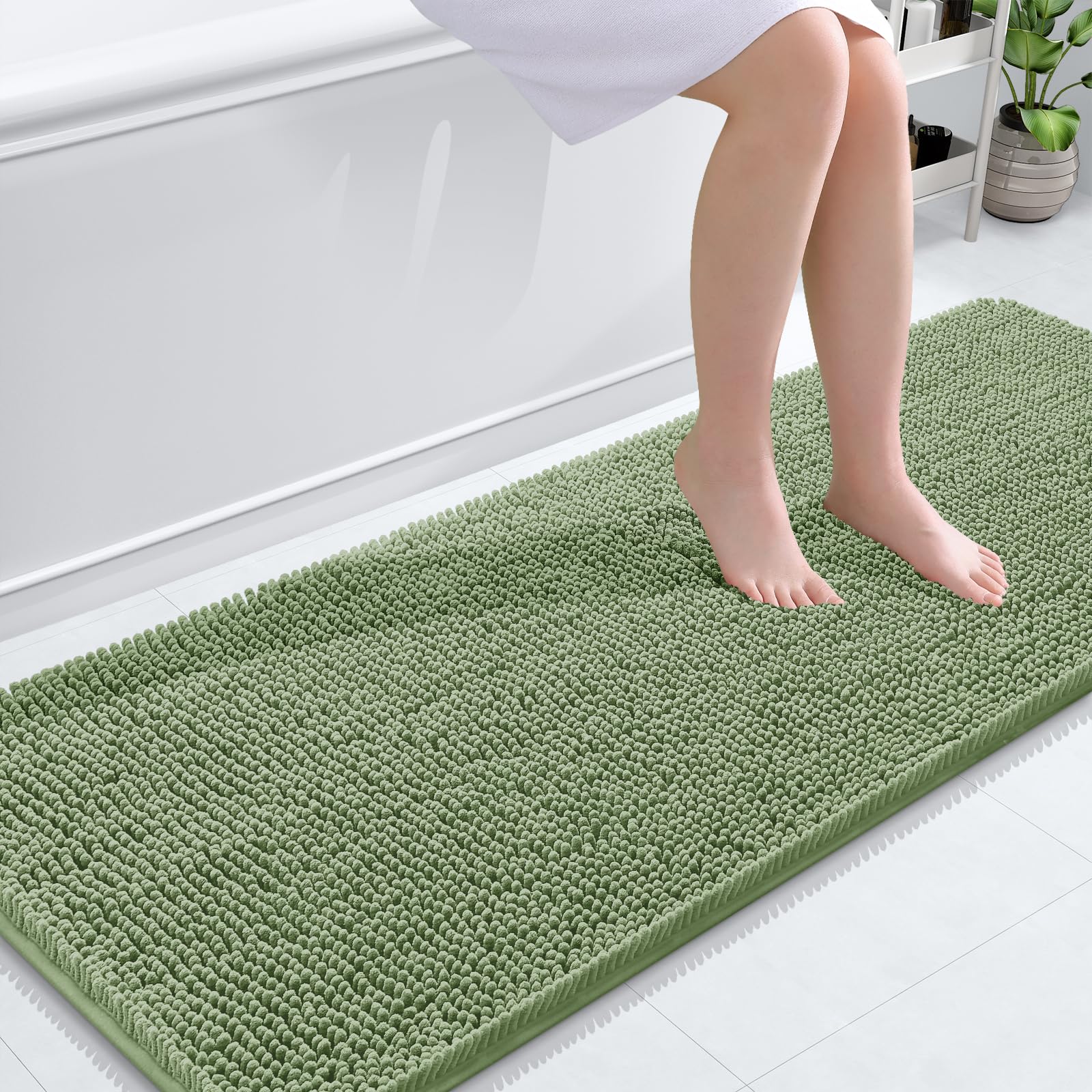 Amazon.com: OLANLY Bathroom Rugs 59x24, Extra Soft Absorbent Chenille ...