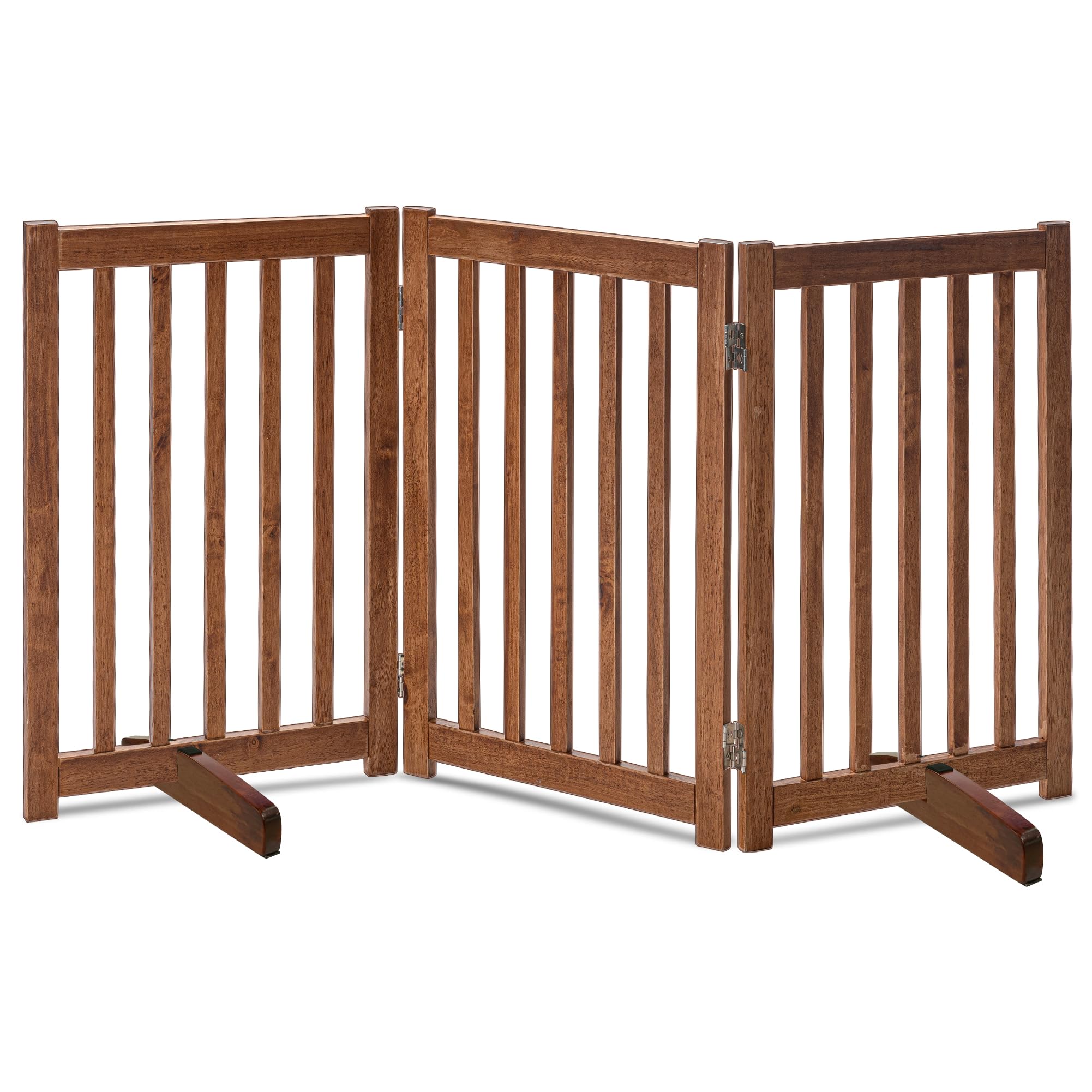 Snapklik.com : Solid Hardwood Freestanding Pet Gate,Wooden Dog Gates ...