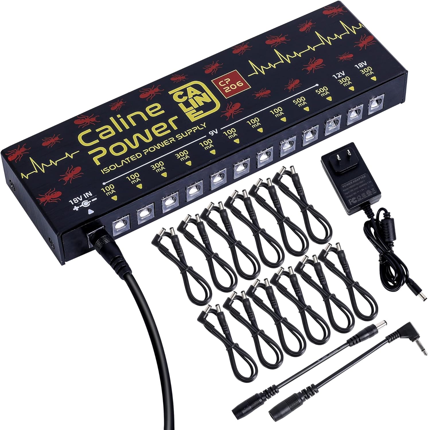 Caline Guitar Pedal Power Supply, True Isolated Pedalboard Power Supply ...