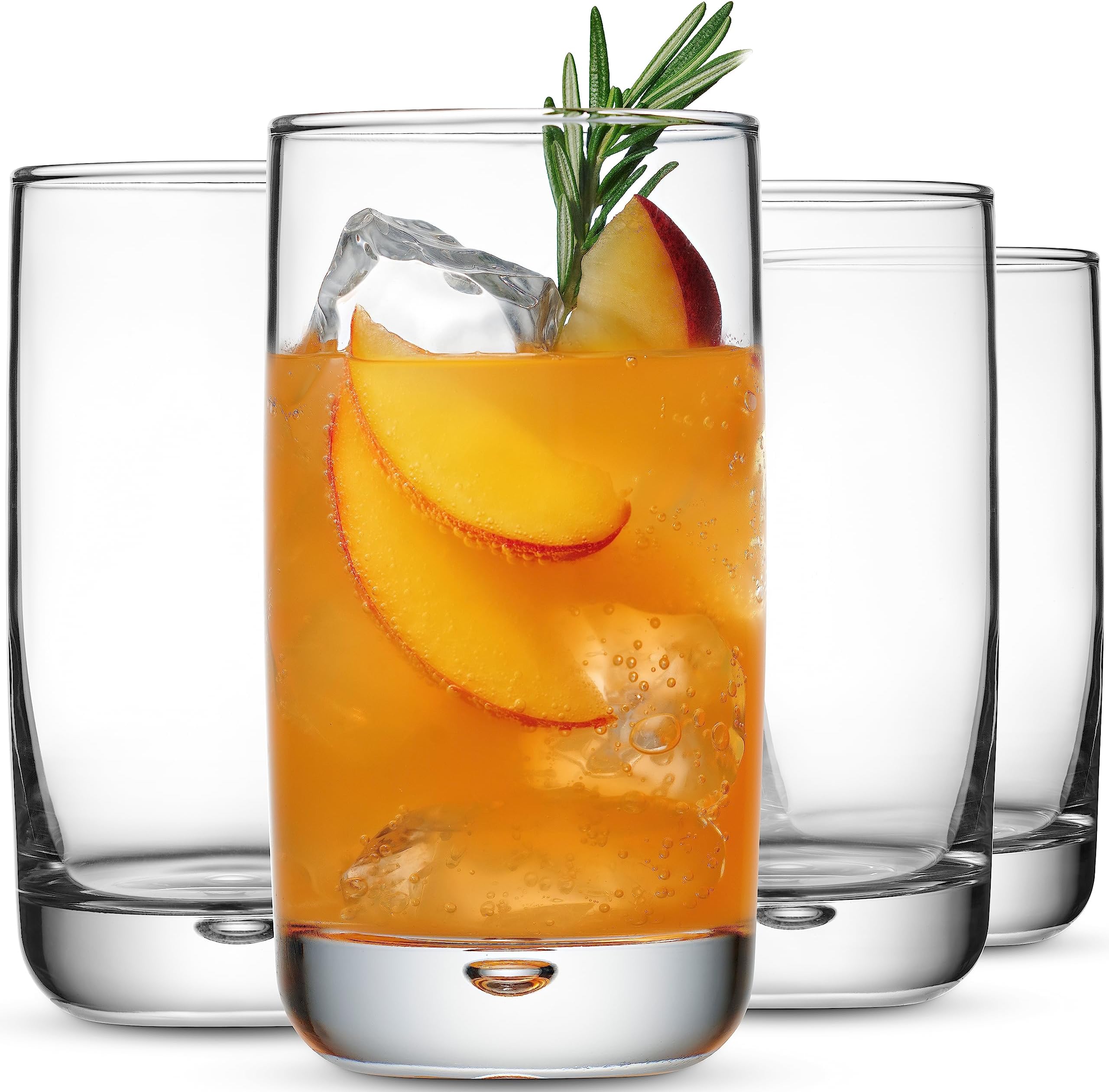 Amazon.com | Home Essentials Red Series Square Highball Glass, 4 Count ...