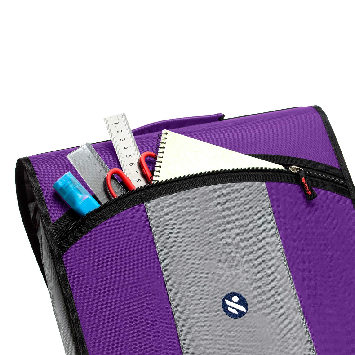 Snapklik.com : 3-Inch Zipper Binder, 3 Round Rings Binder Handle And ...