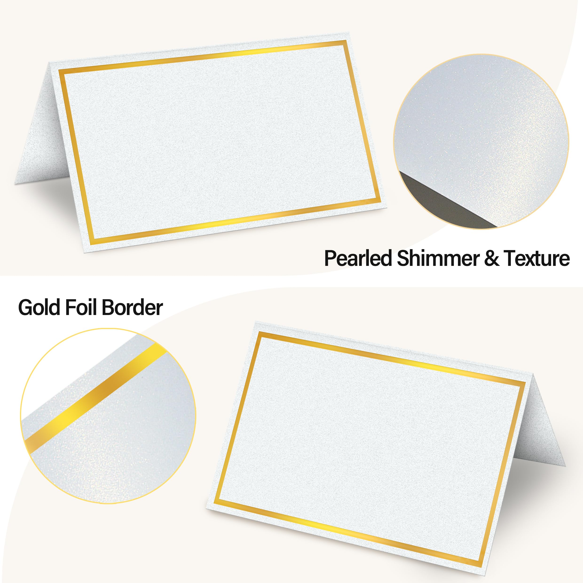 Snapklik.com : AVERZELLA 100 Pack Metallic Table Cards Place Cards Name ...