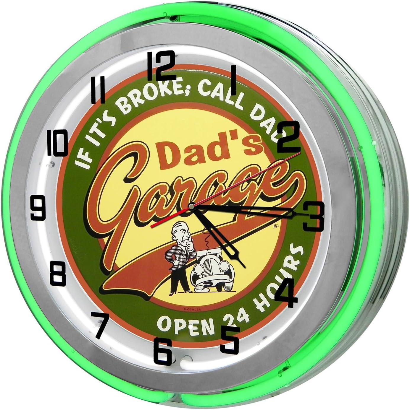 Amazon.com: Redeye Laserworks Dad's Garage 18" Green Double Neon Garage ...