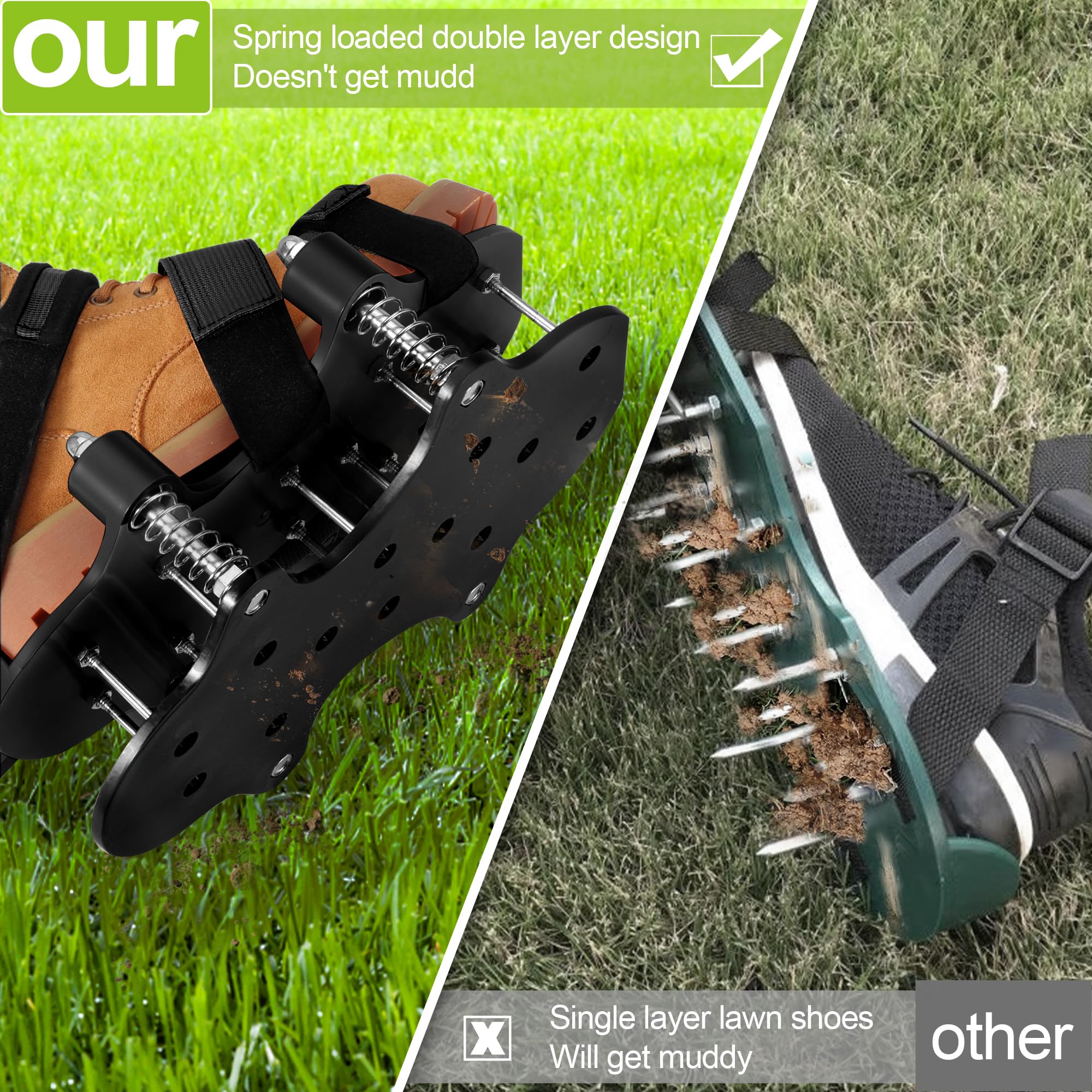 Snapklik.com : Lawn Aerator Shoes, Fully Assembled Double Layer Spring ...