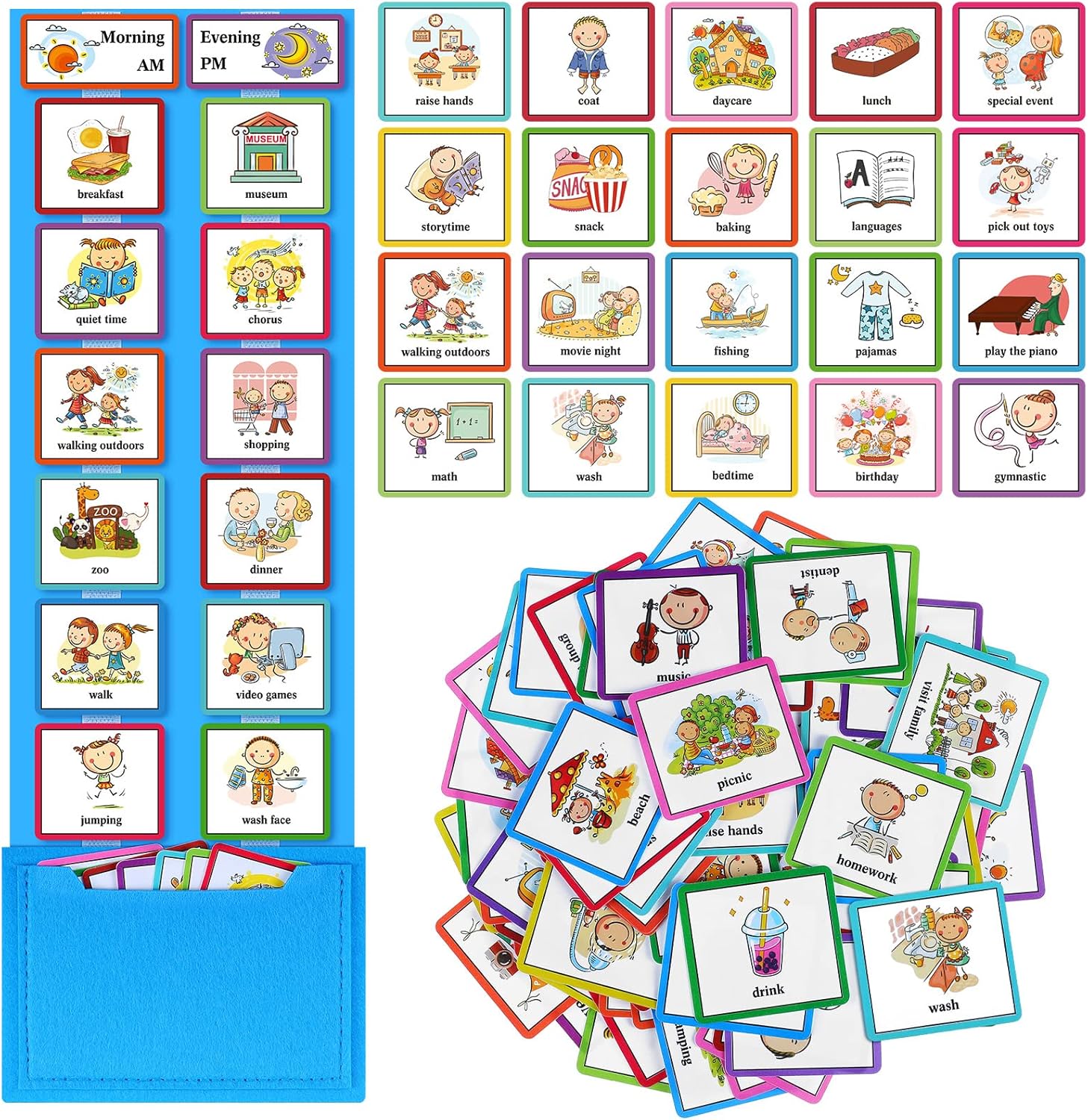 102 Pieces Visual Schedule Cards Chart Routine Cards Autism Home Chore ...