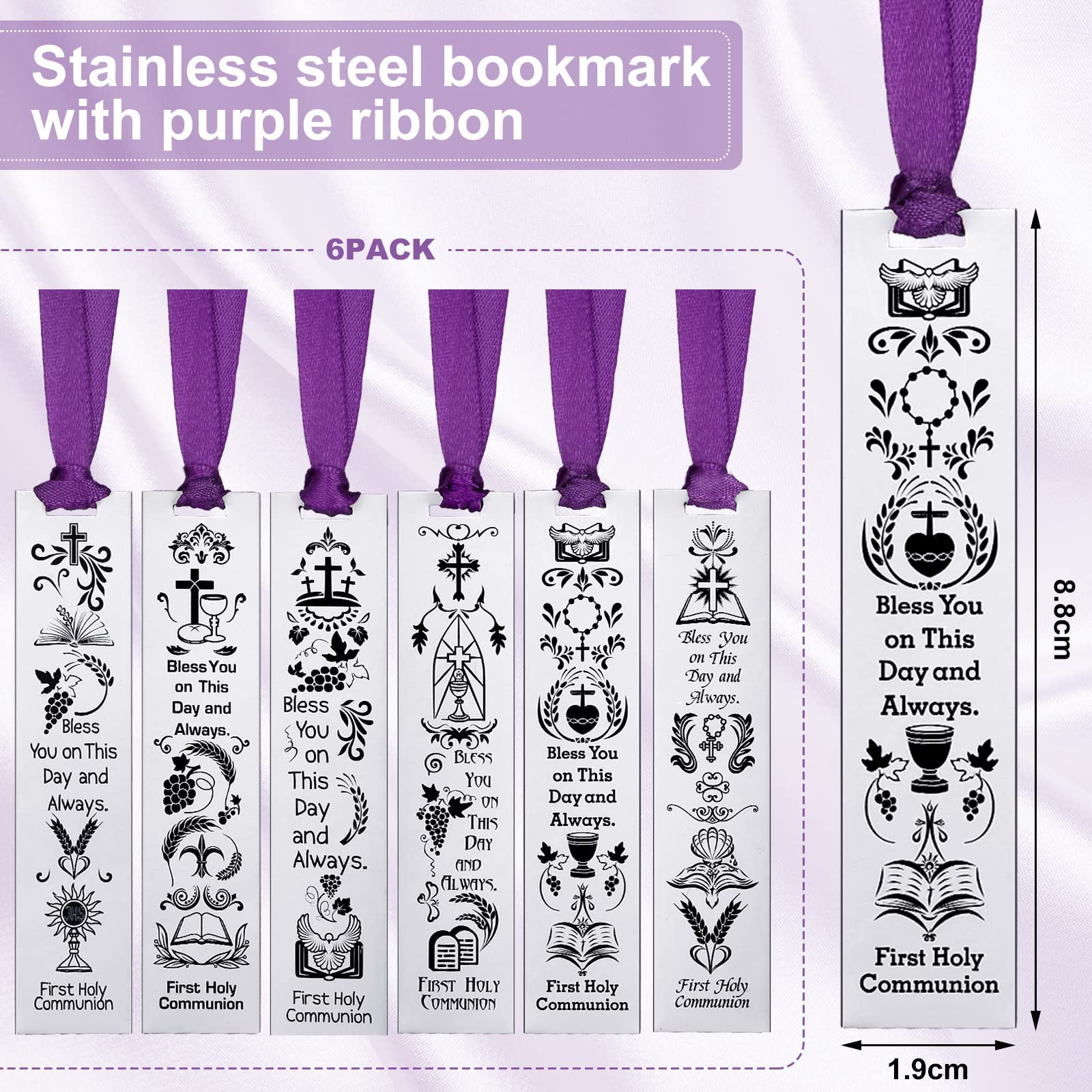 Snapklik.com : 6 Pieces First Holy Communion Bookmark First Communion ...