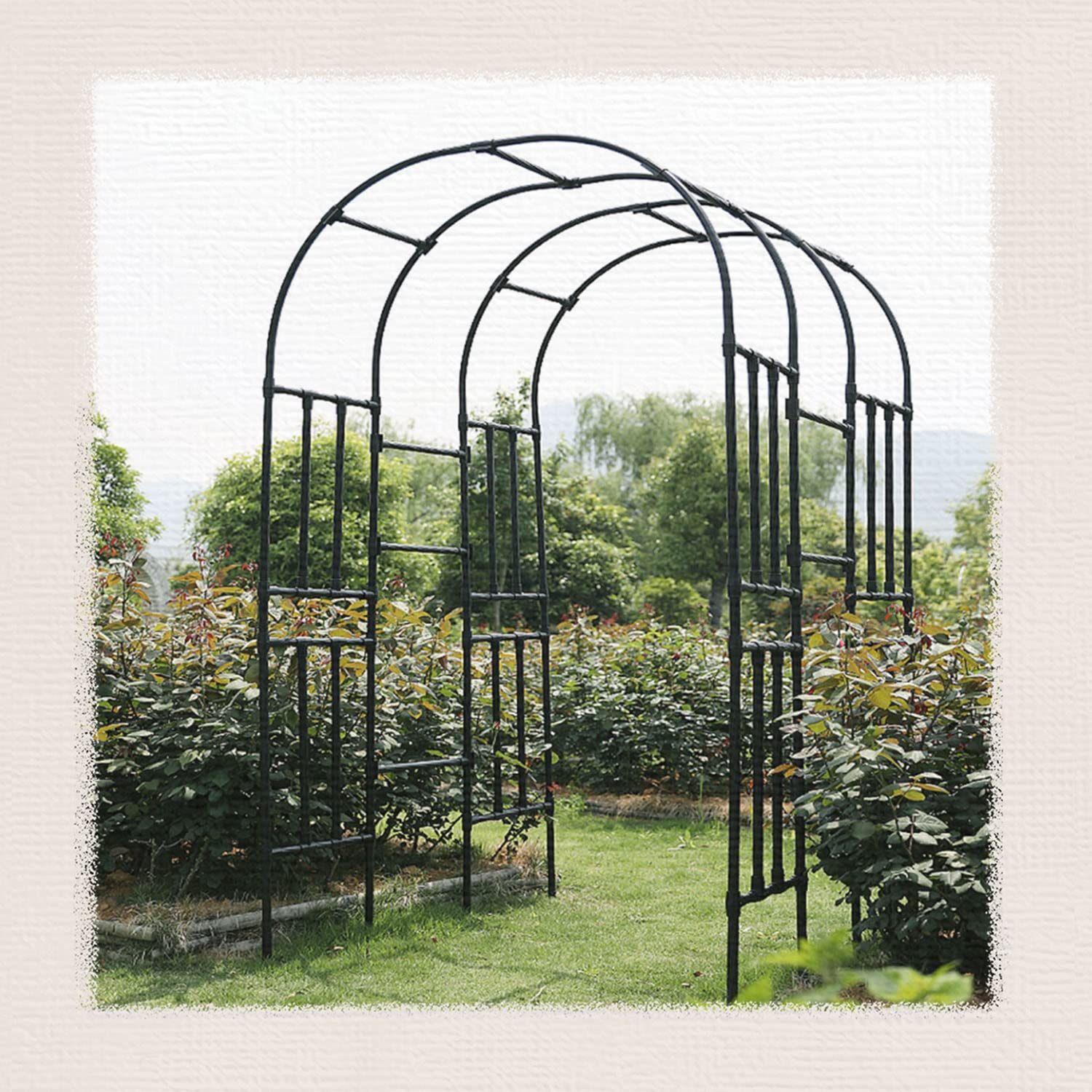 Amazon.com : Garden Arch 7.5 Ft Height Metal Pergola Arbor Trellis for ...