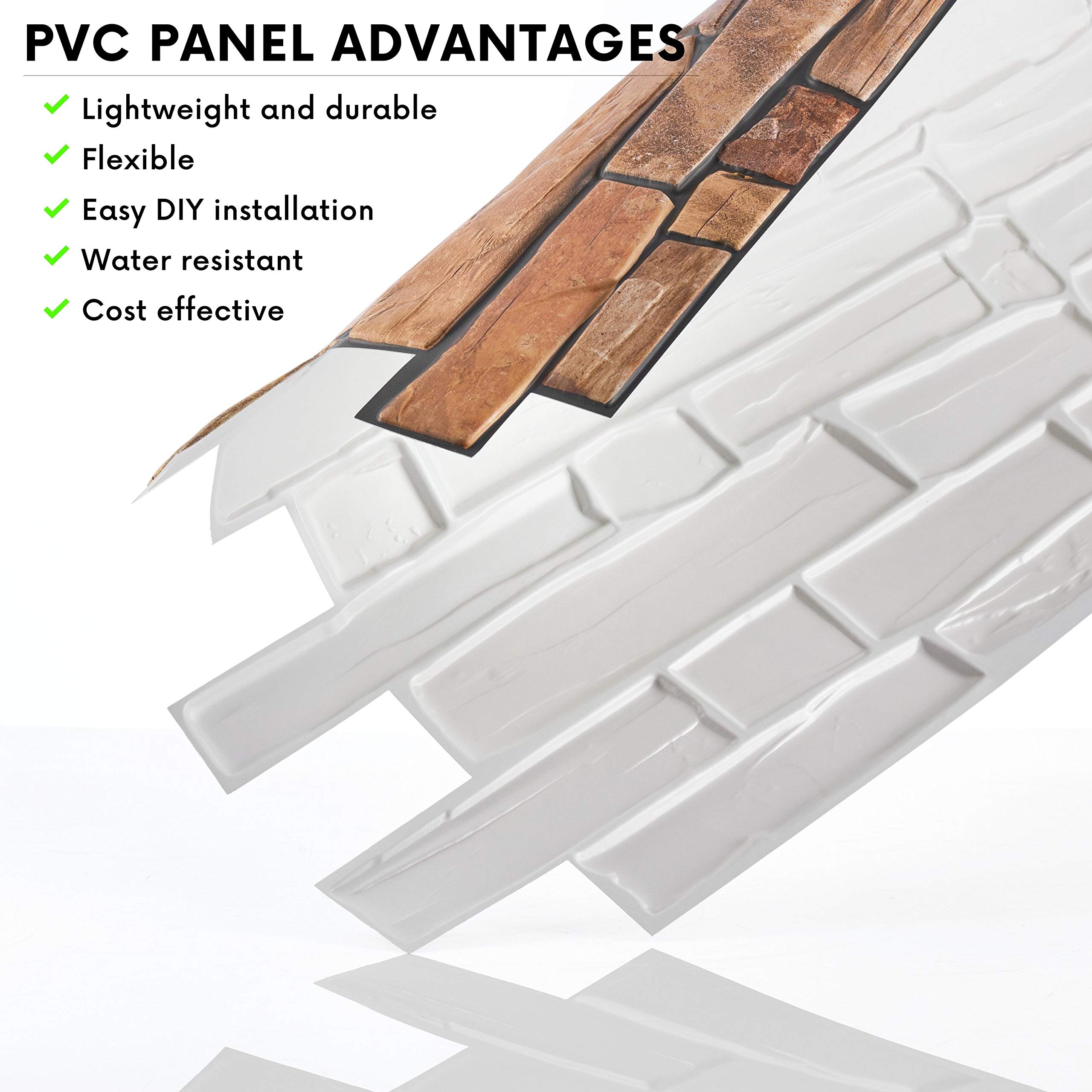 Buy Stone Slate Effect Wall Panelling - Set of 4 Panels 1.93 m² | 20.74 ft² - Universal Use ...