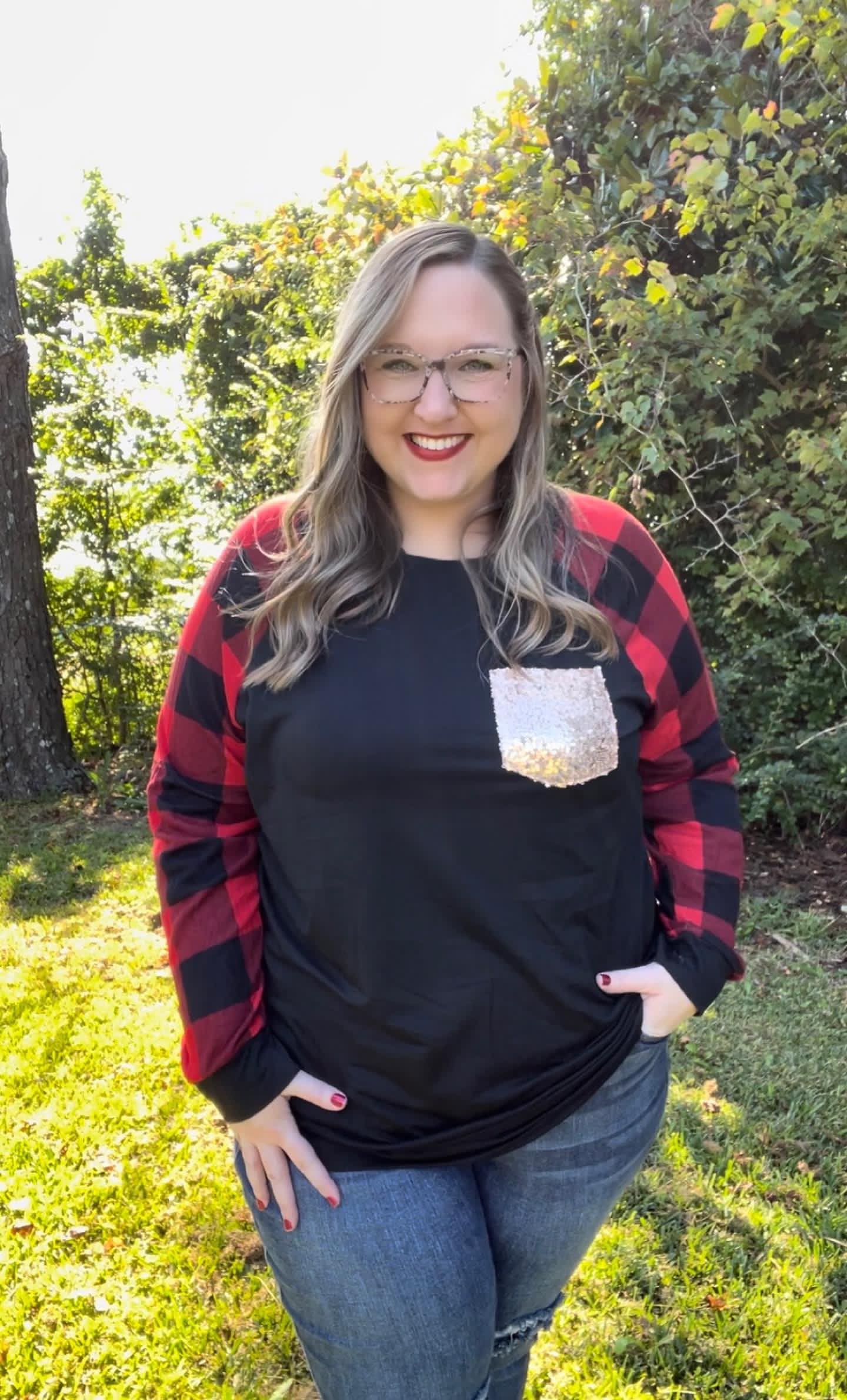 Snapklik.com : Plus Size Shirts Women Raglan Long Sleeve Golden Sequin ...