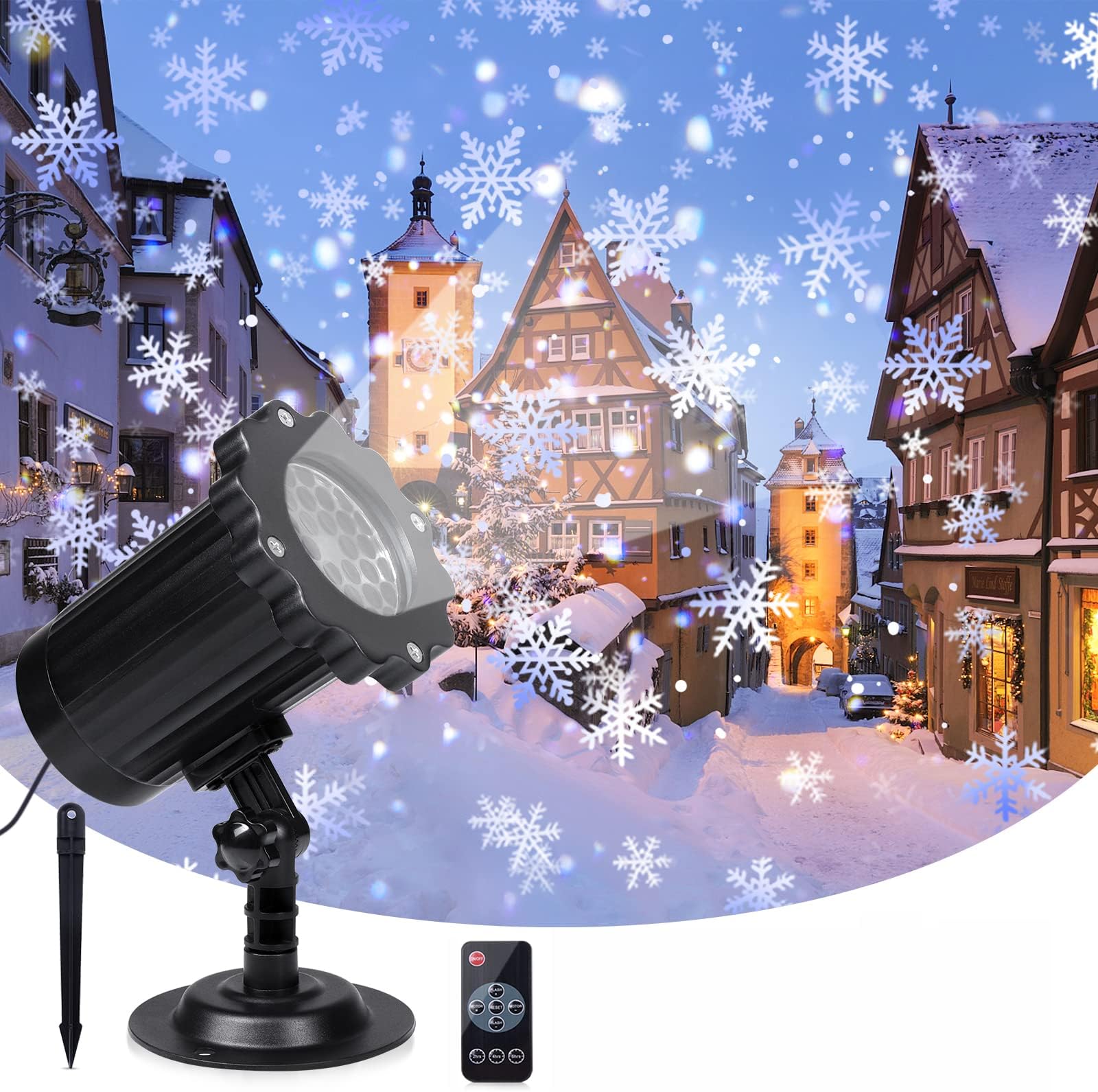 VOTUKU Projecteur Noël LED, Lampe de Projection Flocons de Neige IP65 ...