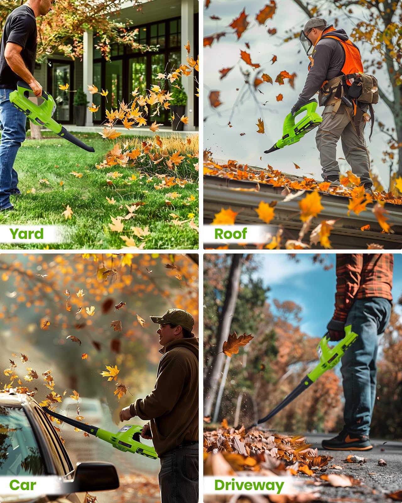 Snapklik.com : HARDELL 18V Cordless Leaf Blower, Battery Powered Leaf ...