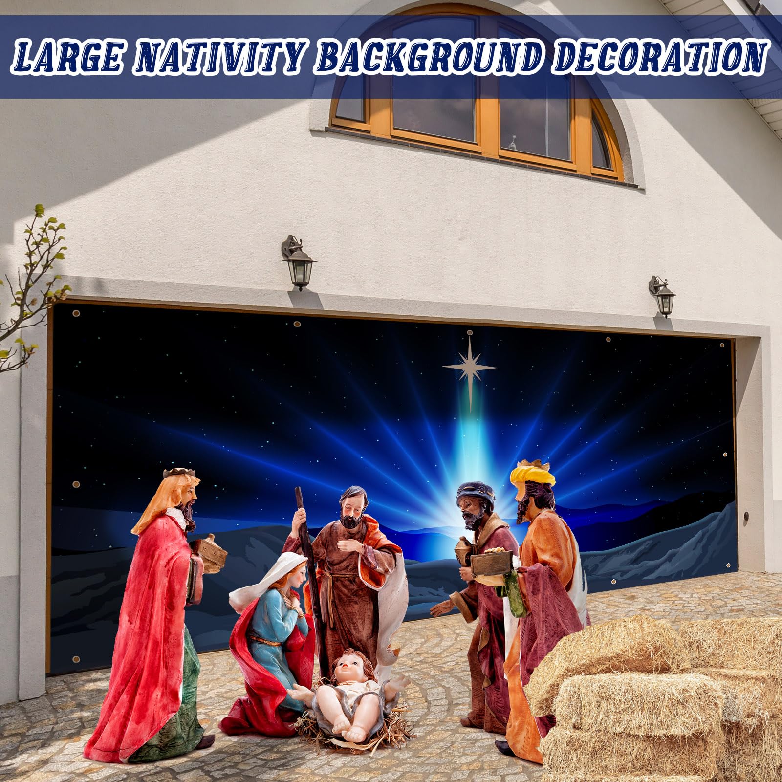 Snapklik.com : 6 X 13 Ft Christmas Garage Door Decorations Nativity ...