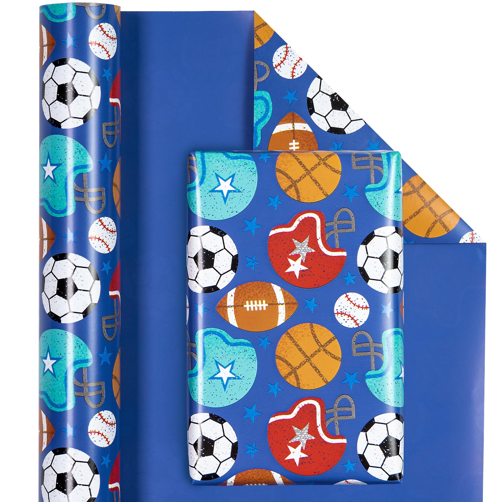 Snapklik.com : WRAPAHOLIC Reversible Football Wrapping Paper - Mini ...