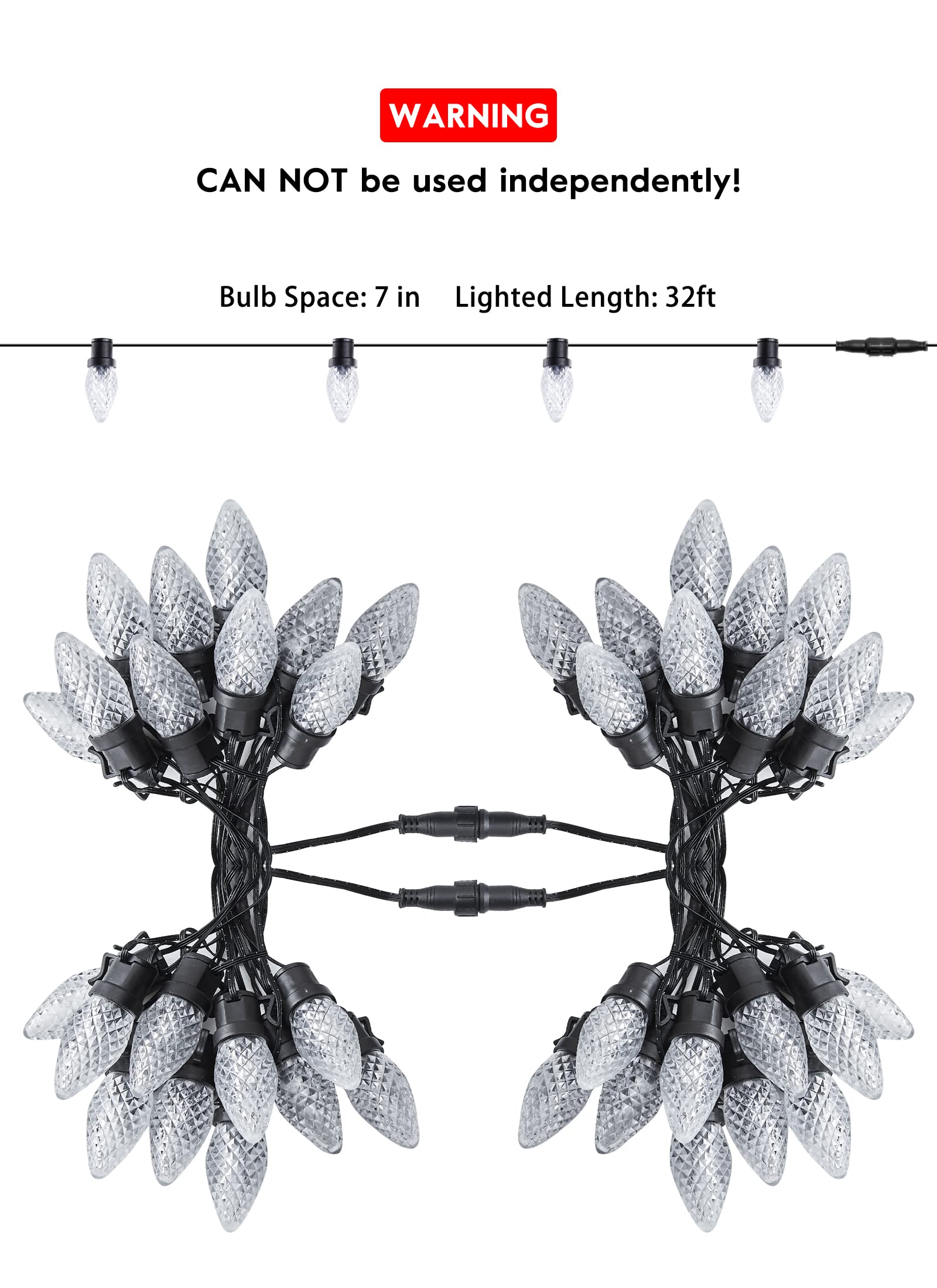 Snapklik.com : Brightown Accessory C9 String Lights 16ft2 Extendable ...