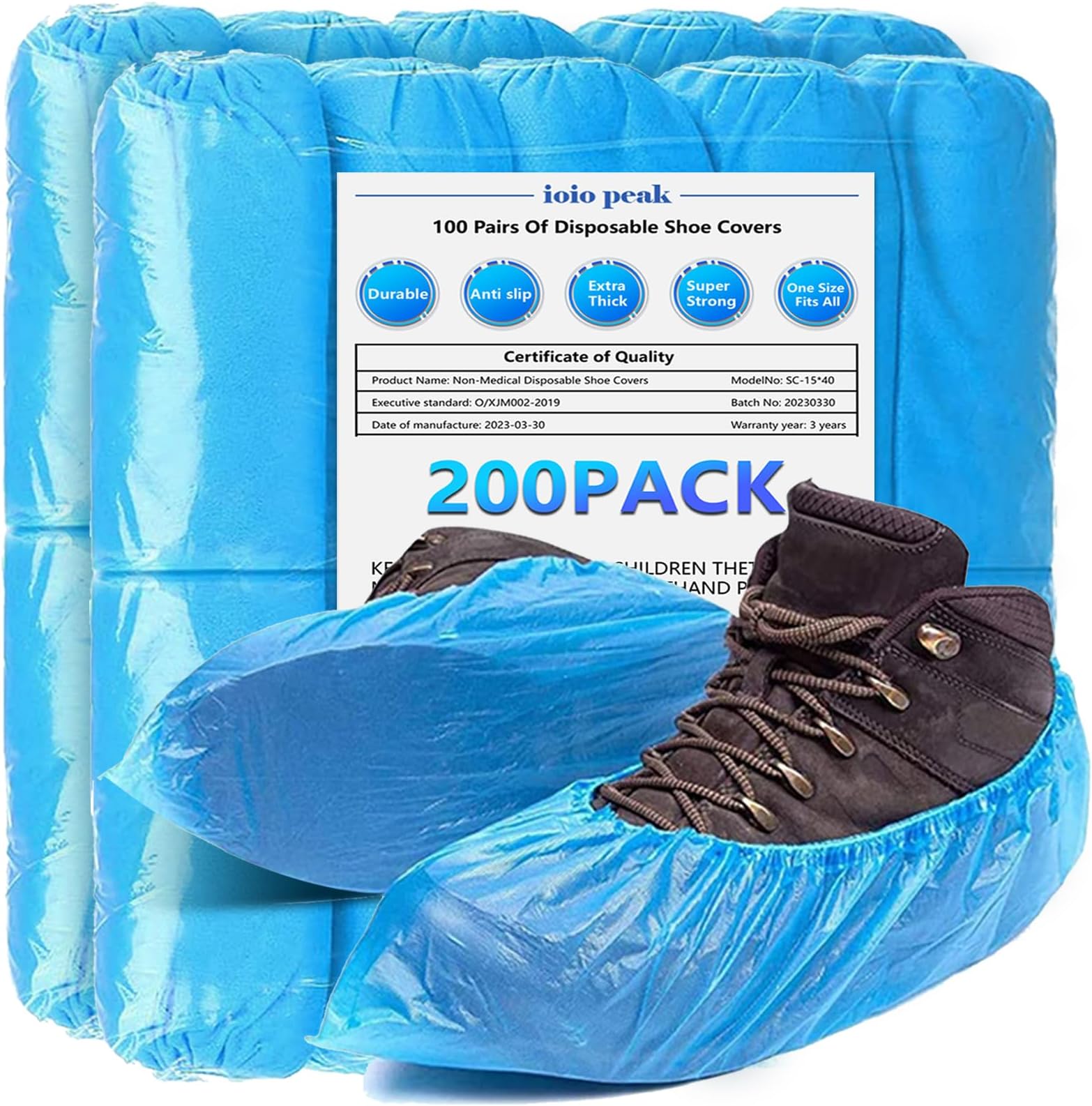 Premium Disposable Shoe Covers – 100 Pack (50 Pairs) Durable XL Booties ...