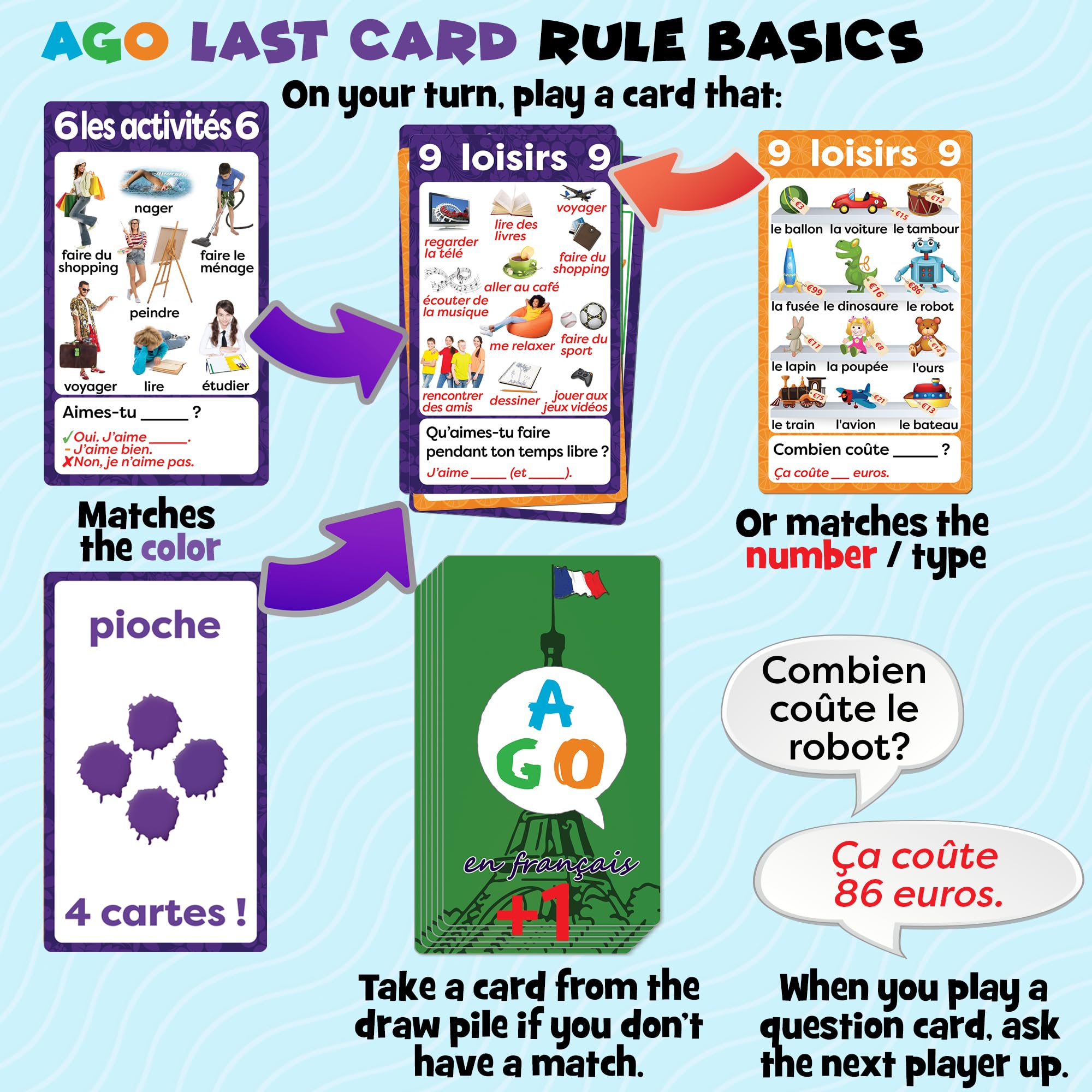 Snapklik.com : AGO En Francais 2 Card Game