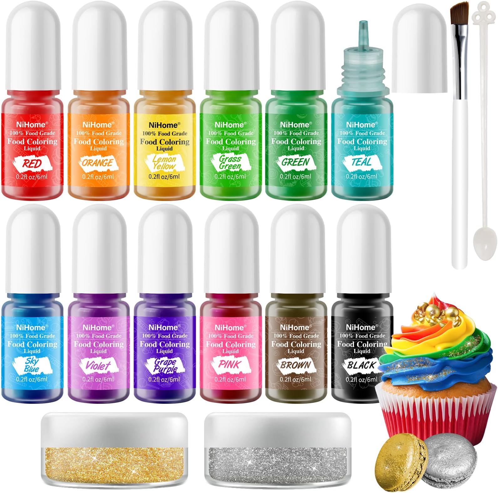 Amazon.com : Bakerpan Food Coloring Powder for Baking, Cake Decorating ...