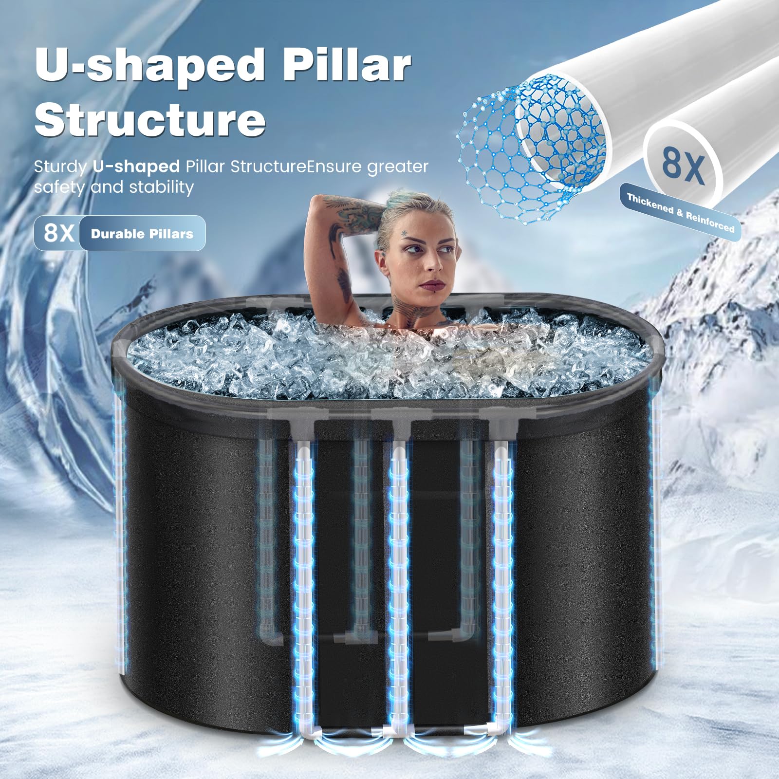 Snapklik.com : Ice Bath Tub For Athletes 101 Gal XL Cold Plunge Tub For ...