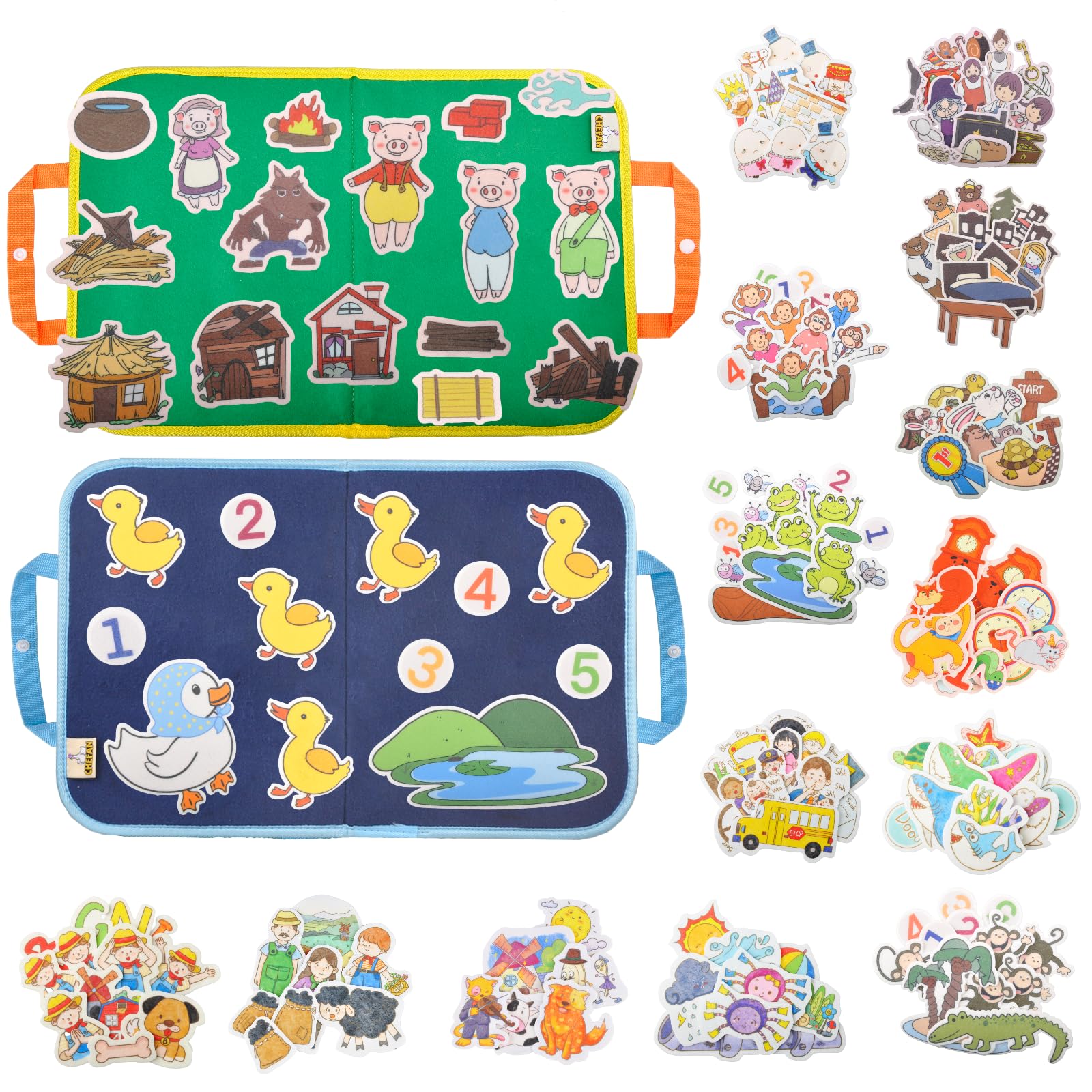 Amazon.com: CHEFAN 16 Pack Felt Storyboard Pieces for Toddler,Five ...