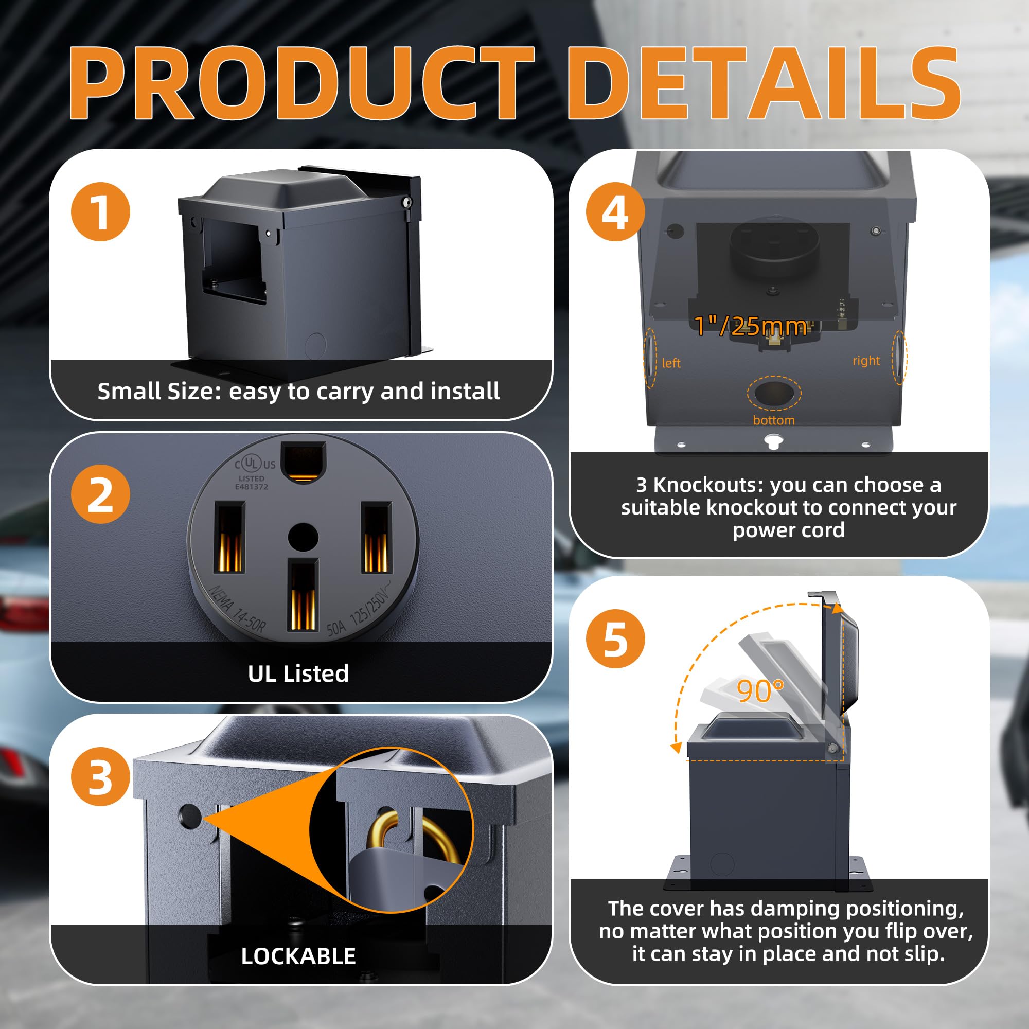 Snapklik.com : 50 Amp RV Power Outlet Box, 125/250V NEMA 14-50R RV ...