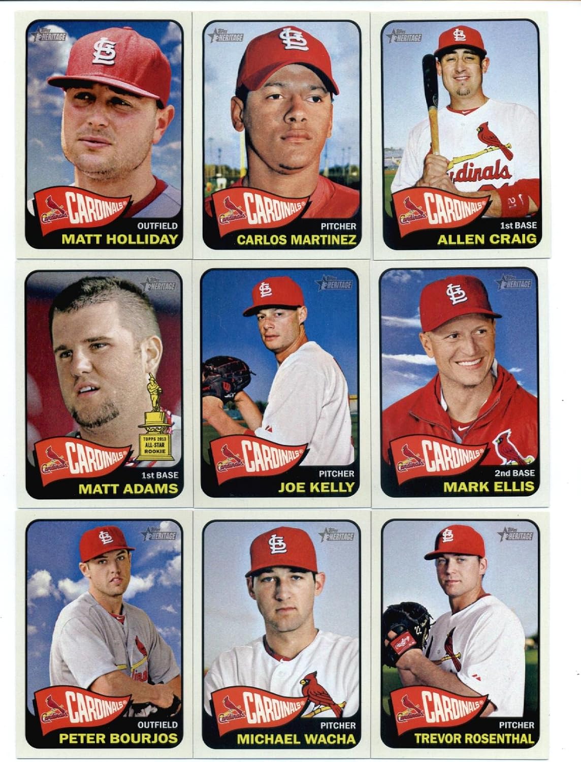 Amazon.com: 2014 Topps Heritage Baseball Cards St. Louis Cardinals 20 ...