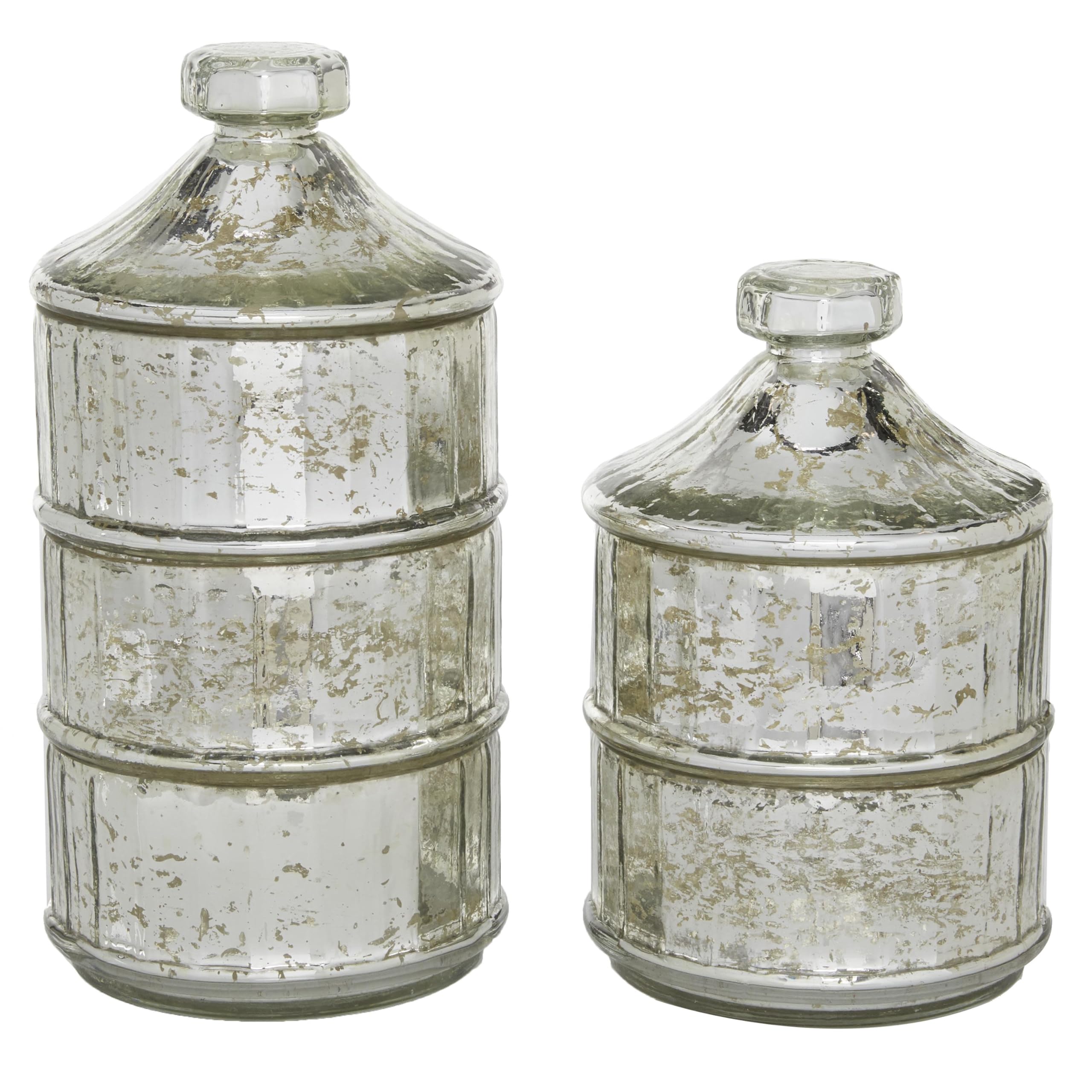 Amazon.com: Deco 79 Glass Living Room Decorative Jars Stackable ...