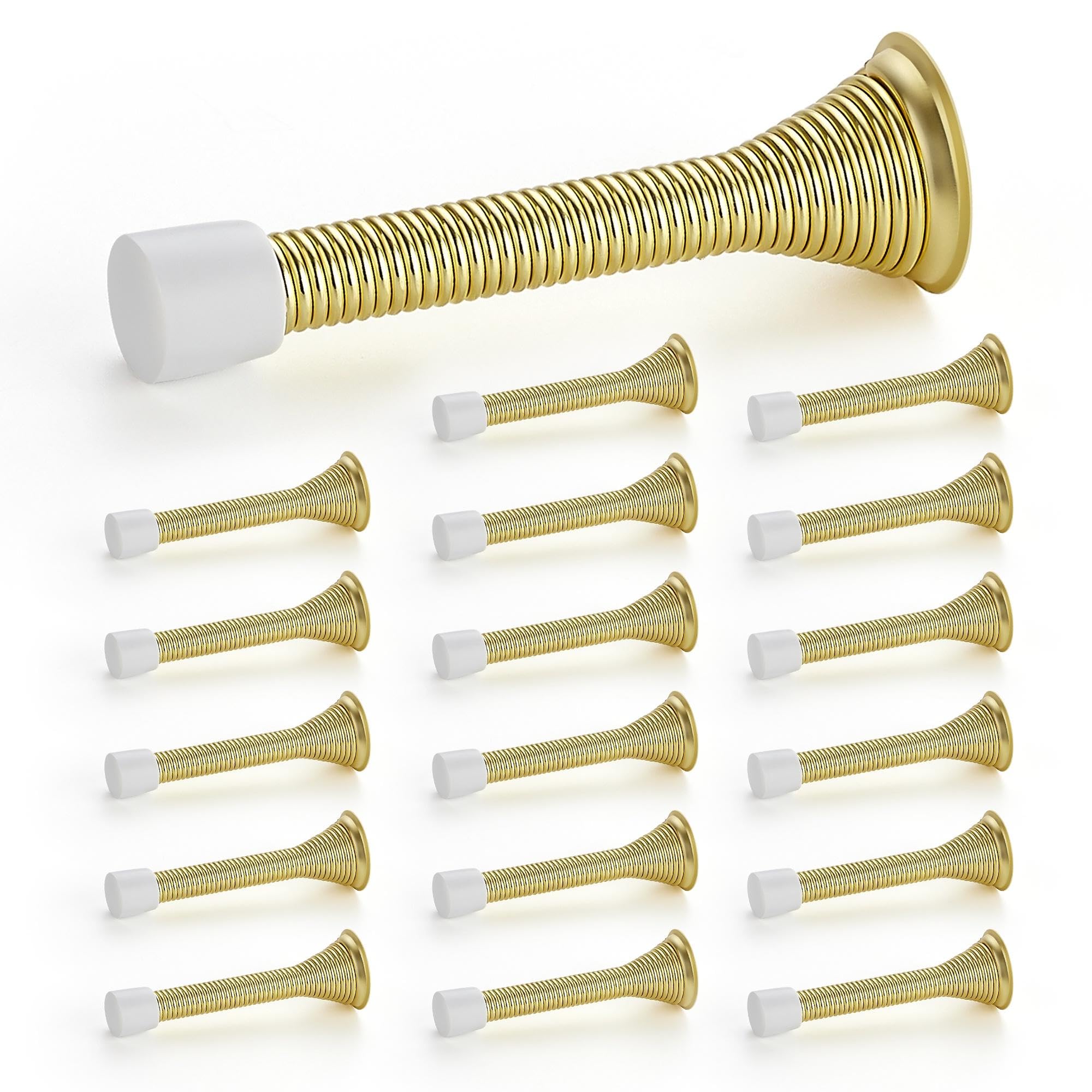 Snapklik.com : Ravinte Door Stoppers, 18 Pack Gold Spring Door Stops