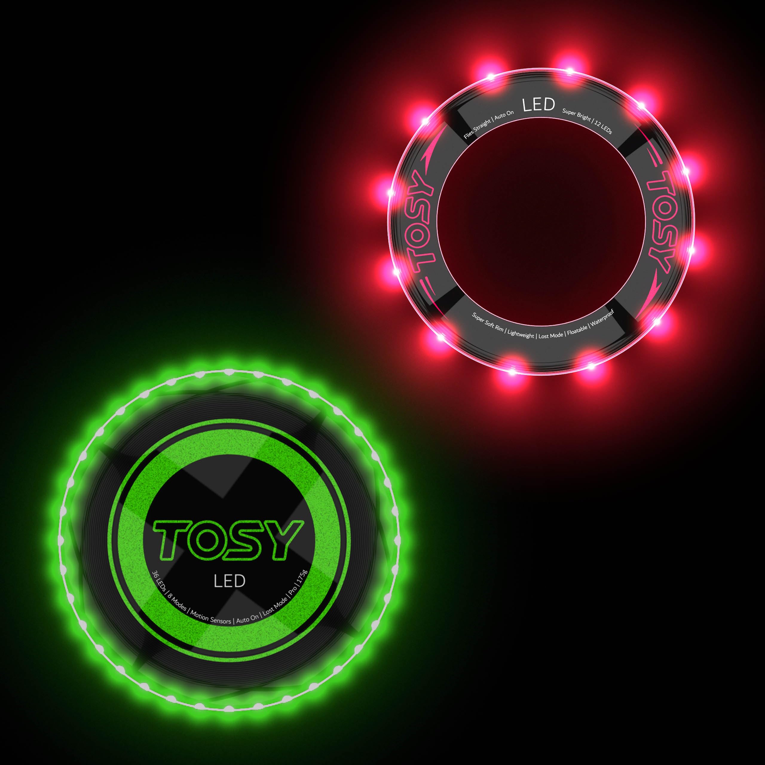 Amazon.com: TOSY Bundle of 2 - Green Frisbee + Red Flying Ring : Sports ...