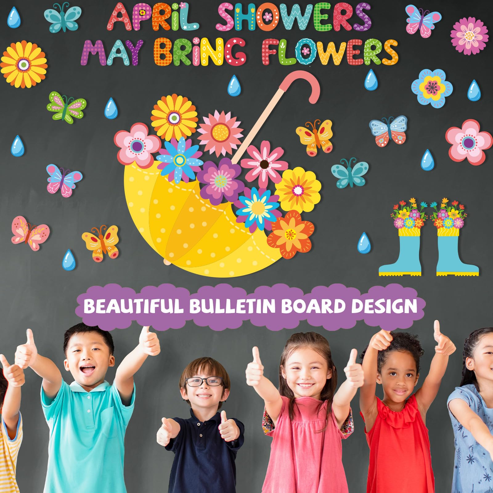 April Showers Bring May Flowers Bulletin Board March Winds, April