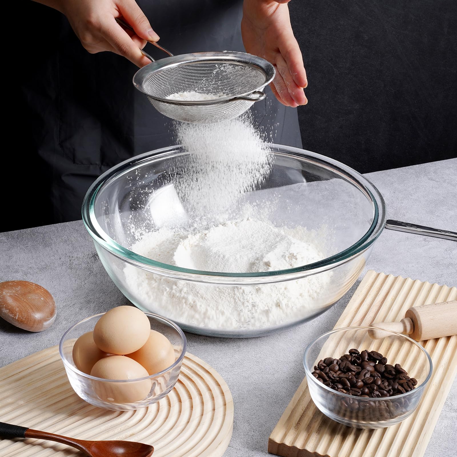 Snapklik.com : 64QT Large Glass Mixing Bowl, Large Salad Bowls, Big ...