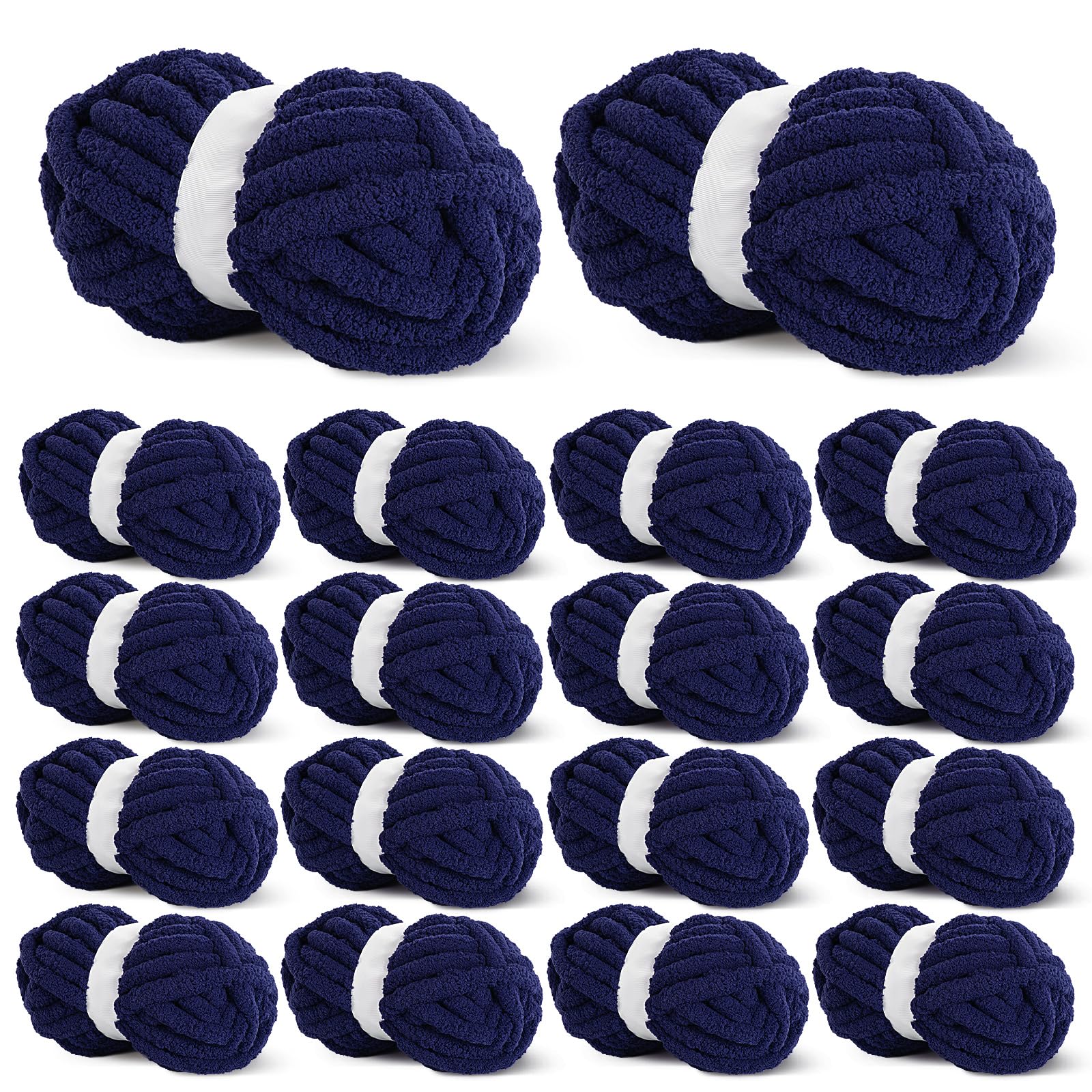 Snapklik.com : HOMBYS Navy Blue Chunky Chenille Yarn For Crocheting ...
