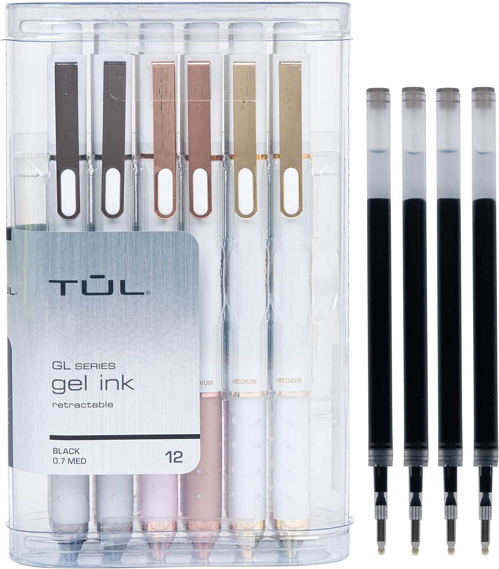 Amazon.com: TUL Retractable Gel Pens, Medium Point, 0.7 mm, Pearl White ...