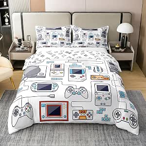 Amazon.com: 100% Cotton Gamer Bedding Sets for Boys,Gaming Duvet Cover ...