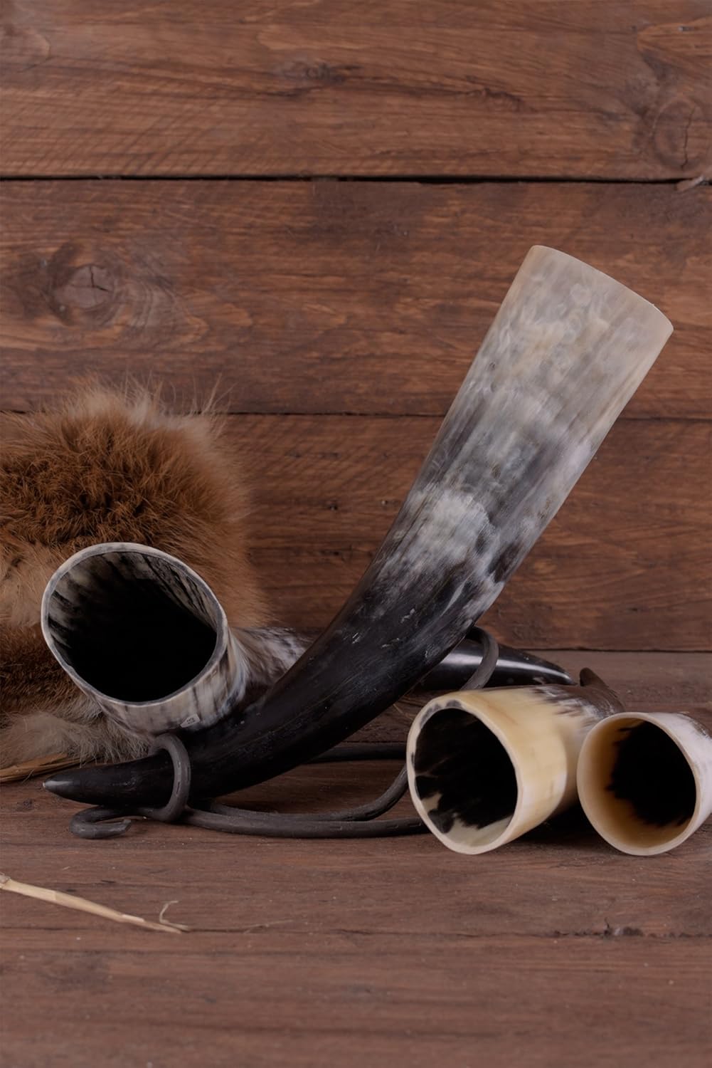 Drinking horn Genuine horn approx. 0.4 Litre Drinking / Mead horn for ...