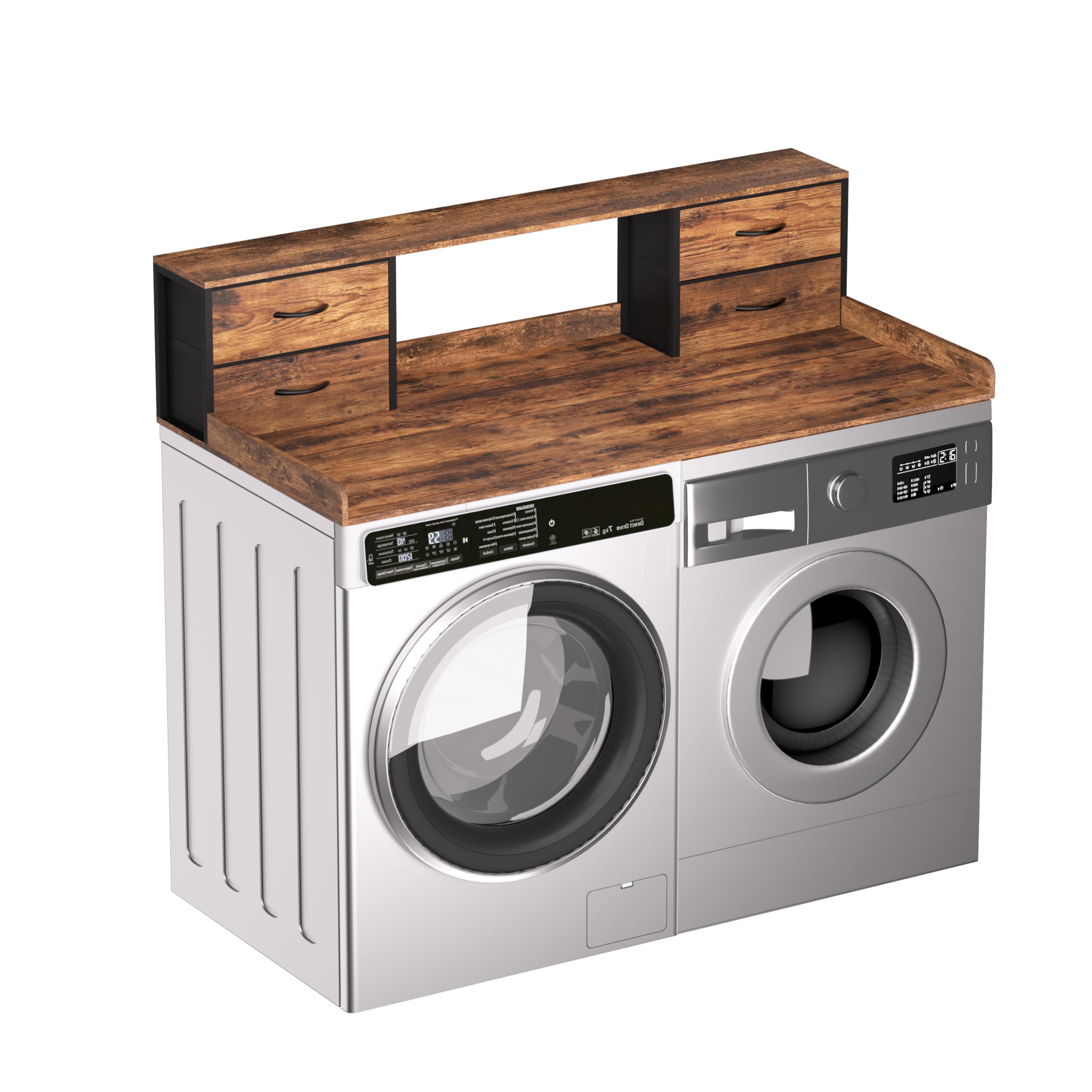 Amazon.com: Unionly Washer and Dryer Countertop, 27.5“ D x 53.9“ W x 12.9“ H Solid Wood Washer ...