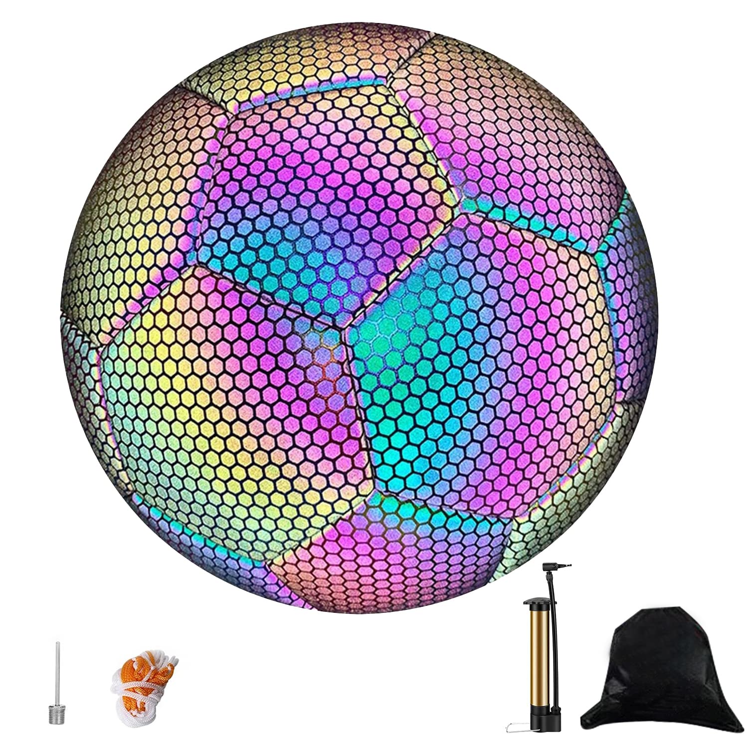 Keecore Reflective Football Holographic Football Glowing Up Ball ...