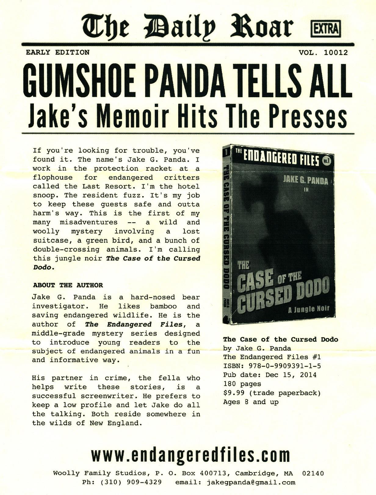 The Case of the Cursed Dodo (The Endangered Files) (Volume 1) by Jake G ...