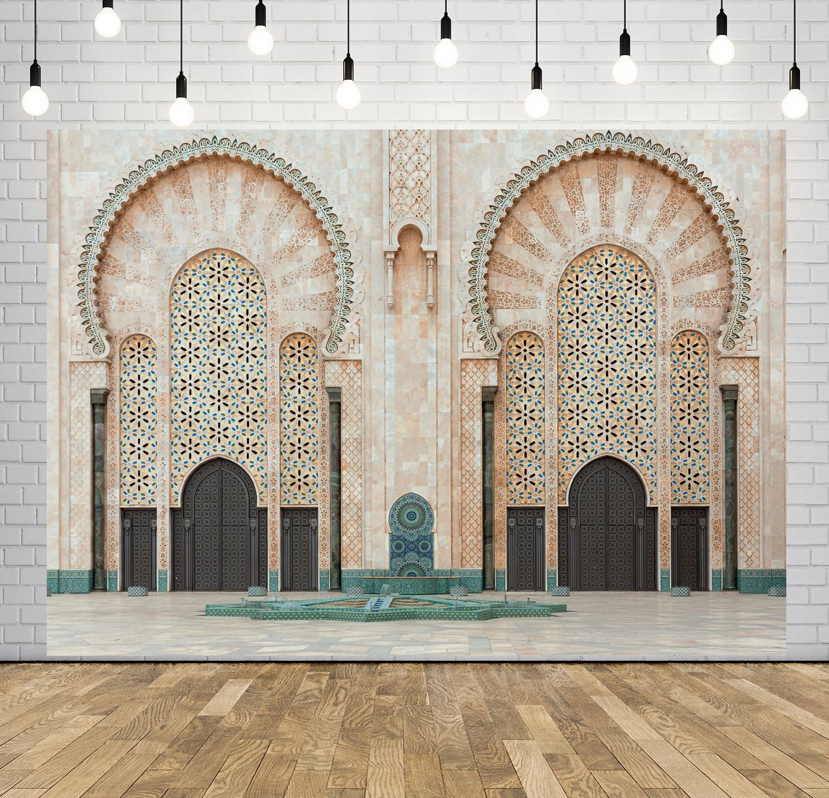 Amazon.com : Loccor 10x8ft Fabric Morocco Palace Door Backdrop Middle ...