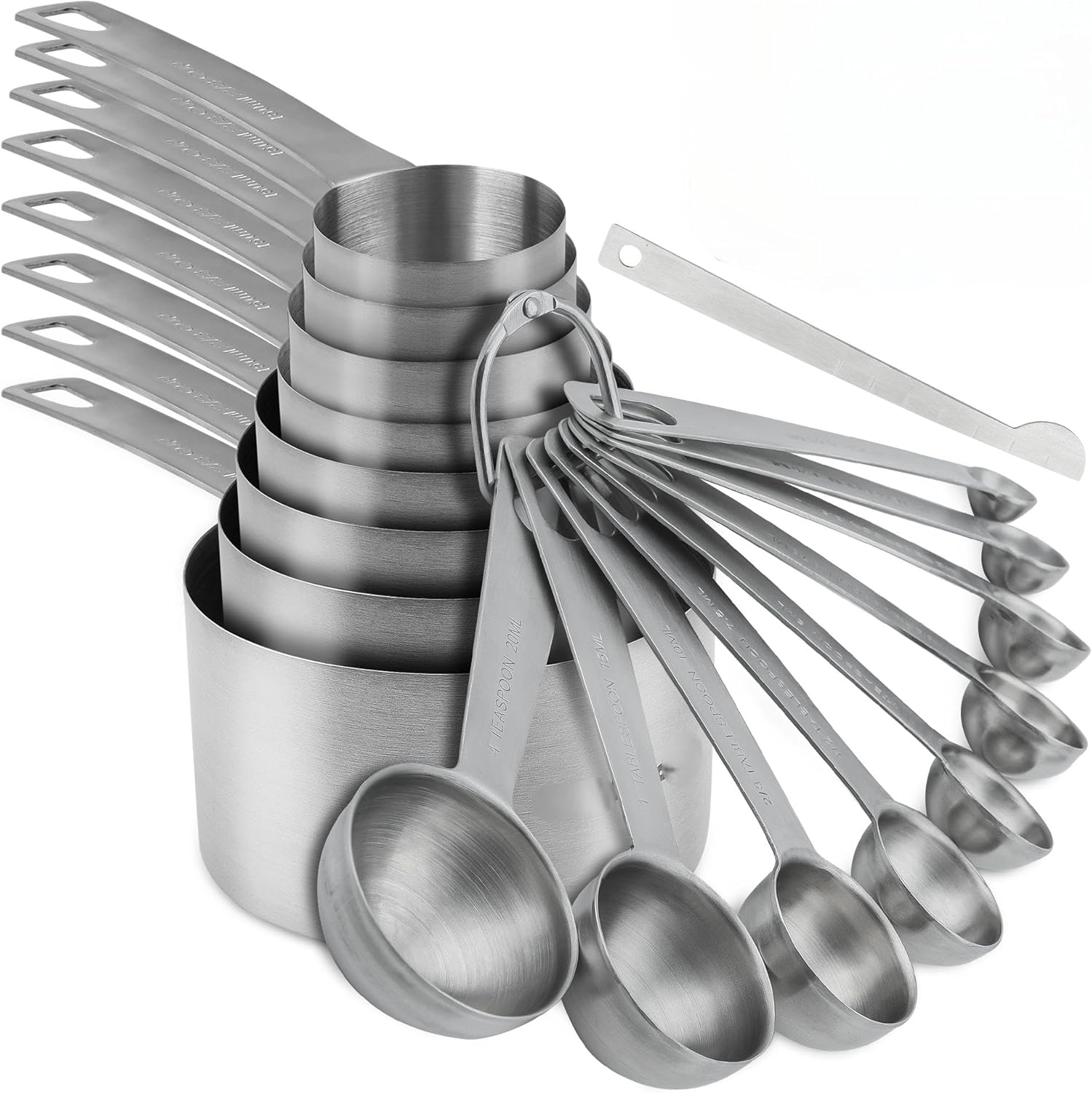 Smithcraft Measuring Cups and Spoons Set 18, Metric&US 18/8 Stainless ...