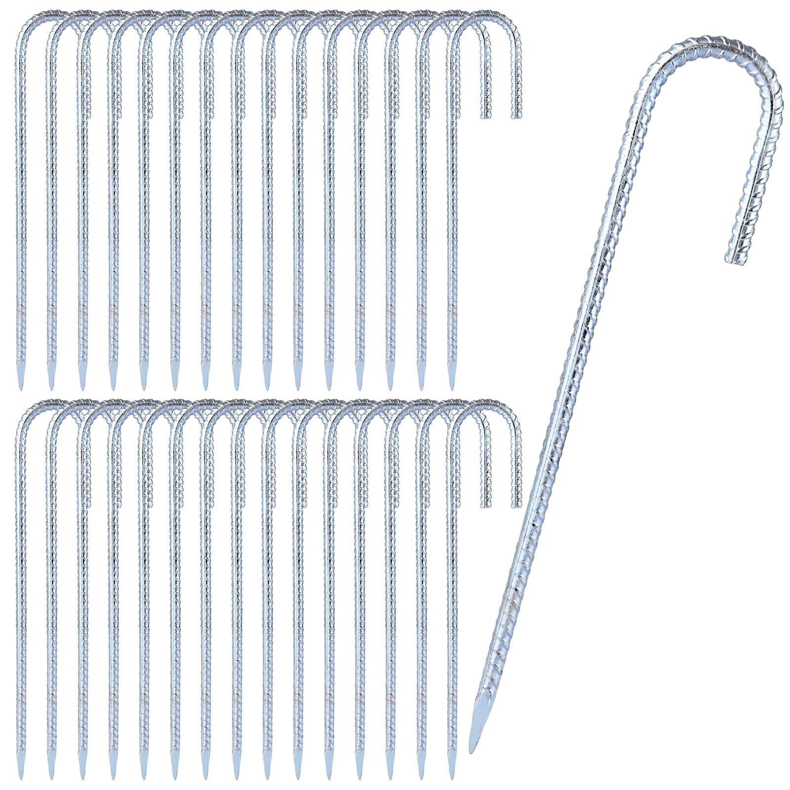 YOUNTHYE 30Pcs Tent Pegs Metal Heavy Duty, 30cm/12 inch Ground Pegs ...