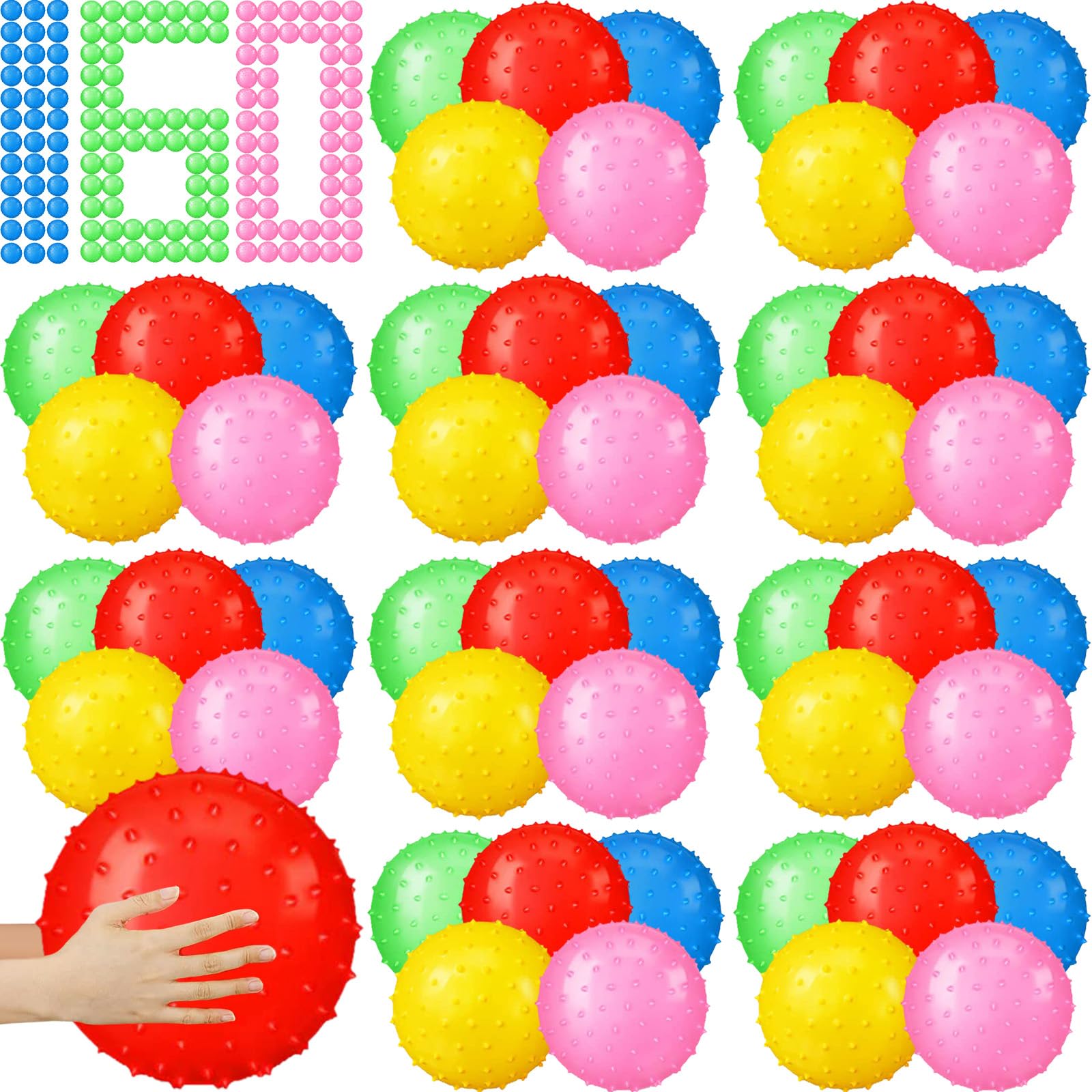 Amazon.com: Jerify 160 Pcs 7 Inch Large Knobby Balls Bulk Spiky Bounce ...