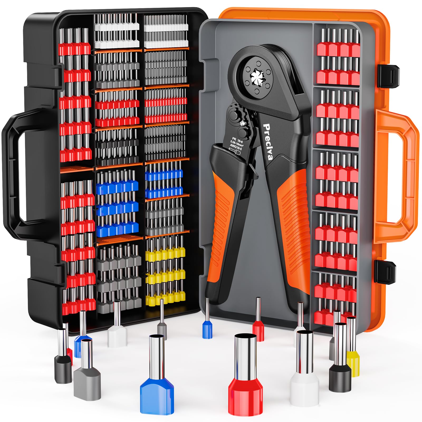 Snapklik.com : Preciva Ferrule Crimping Tool Kit - AWG 28-5 (0.08-16mm2 ...