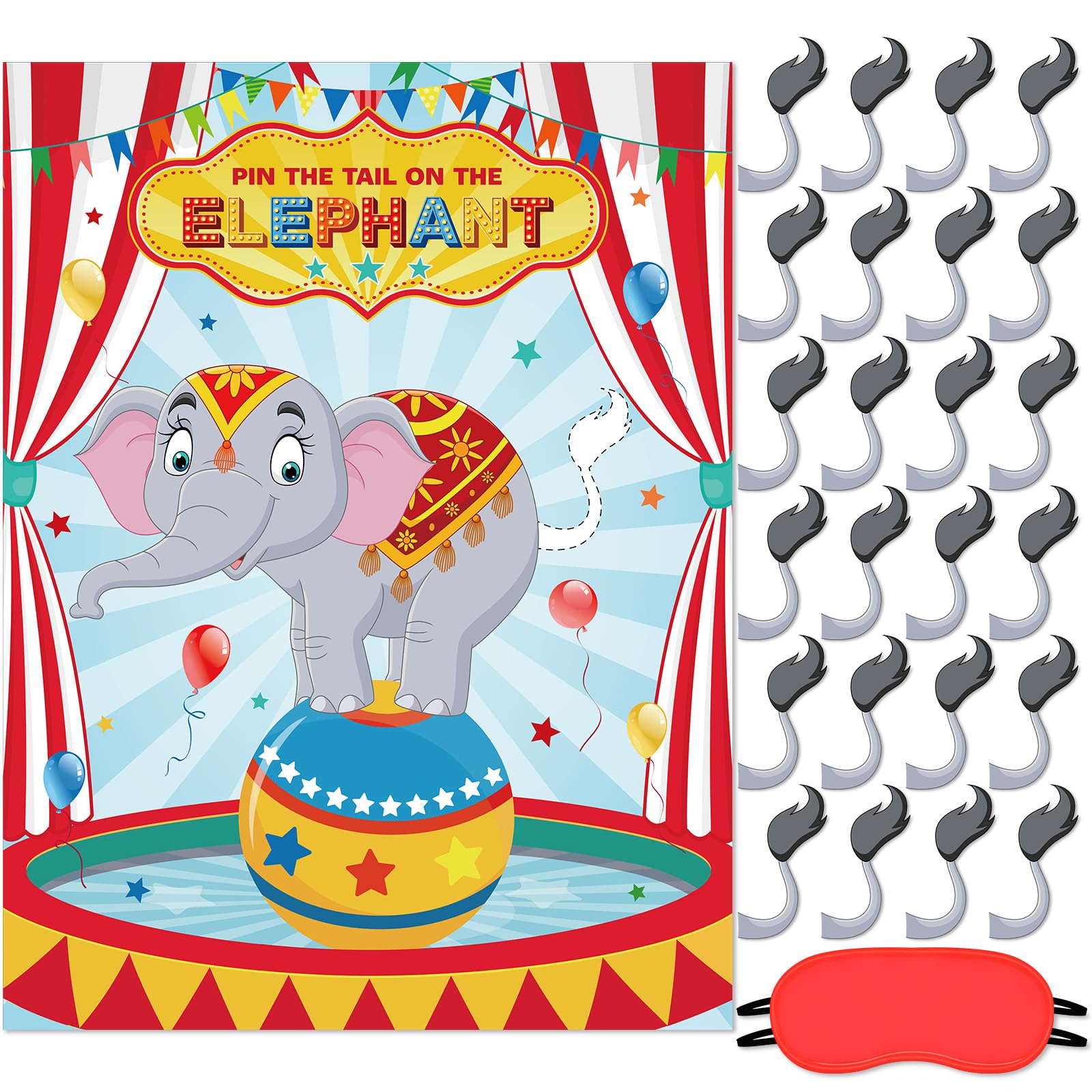 Amazon.com: Faccito Circus Party Games Pin The Tail on The Elephant ...