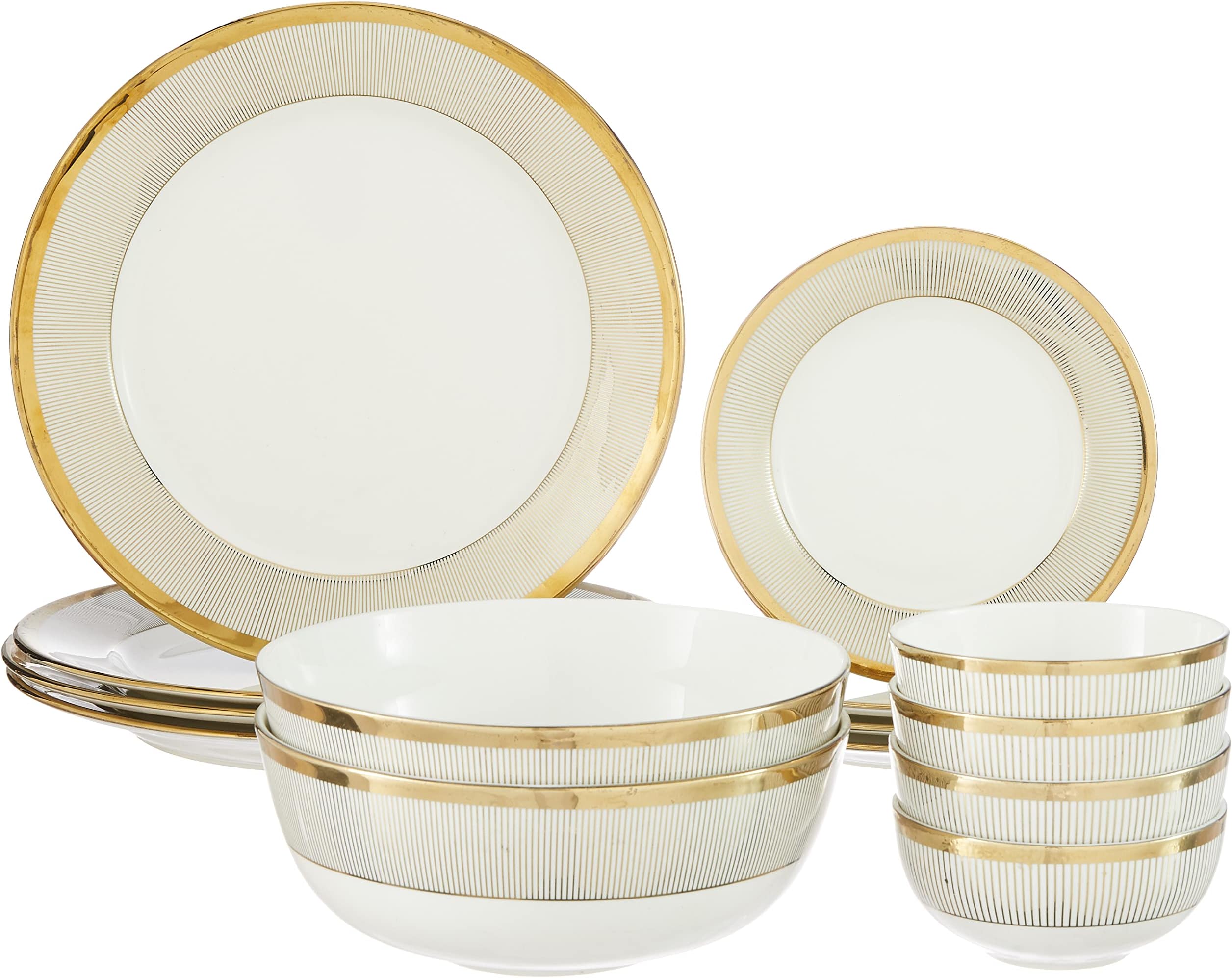 Amazon Brand - Solimo Ceramic 14 Piece Premium Dinner Set | 4 Dinner ...