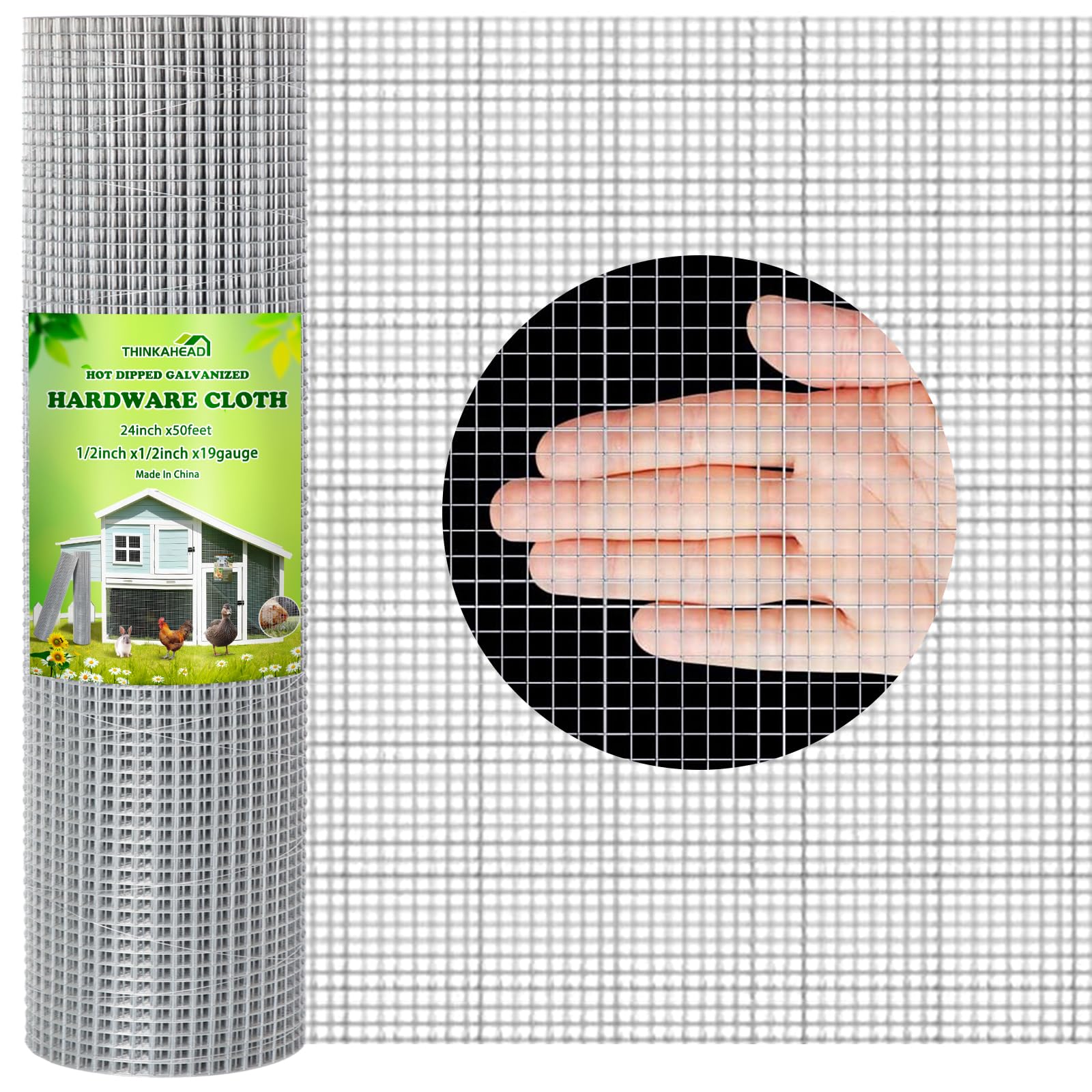 Snapklik.com : Thinkahead Hardware Cloth 1/2 Inch 24 X 50 Ft 19 Gauge