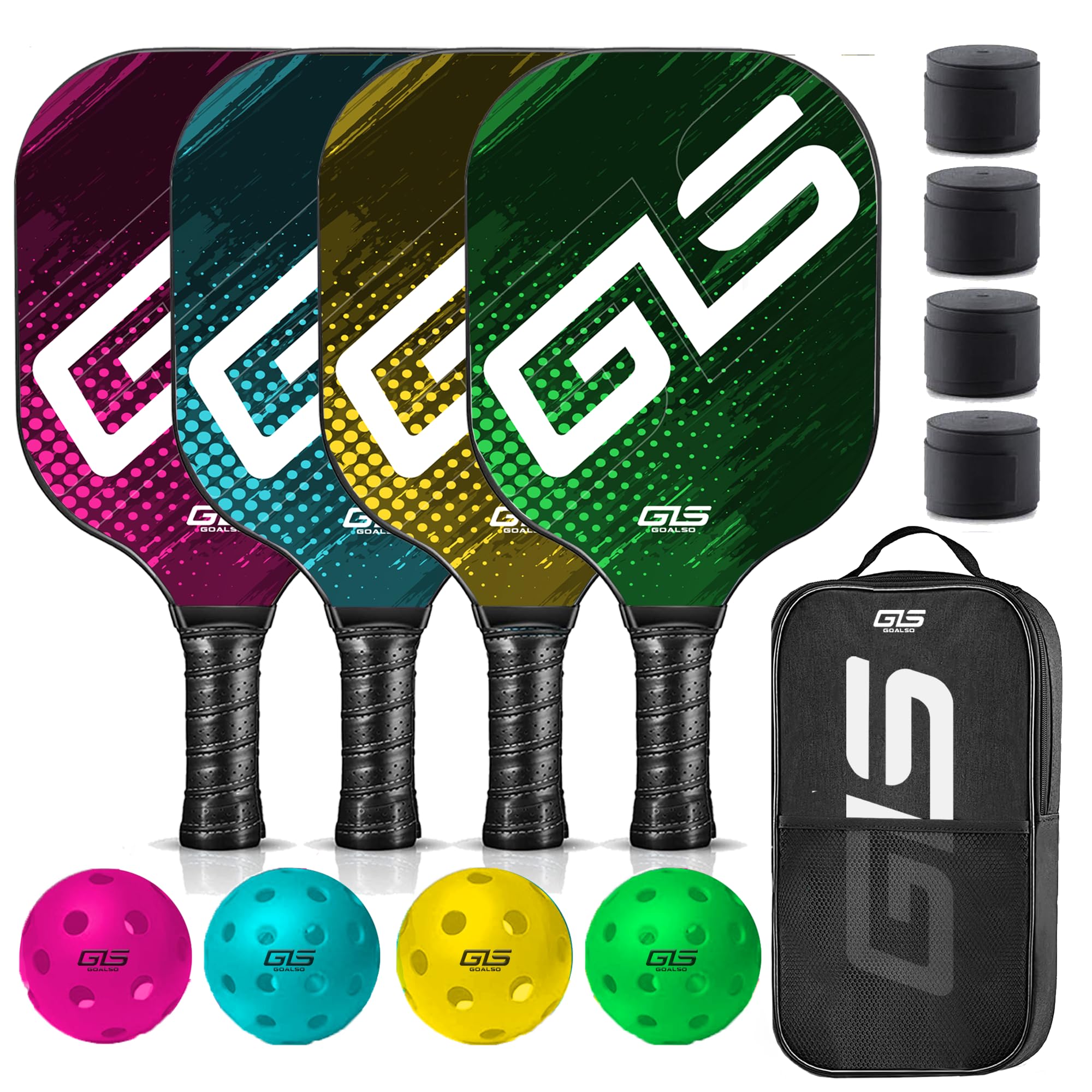 Amazon.com : Pickleball Paddles Set of 4 USAPA Approved, Fiberglass ...