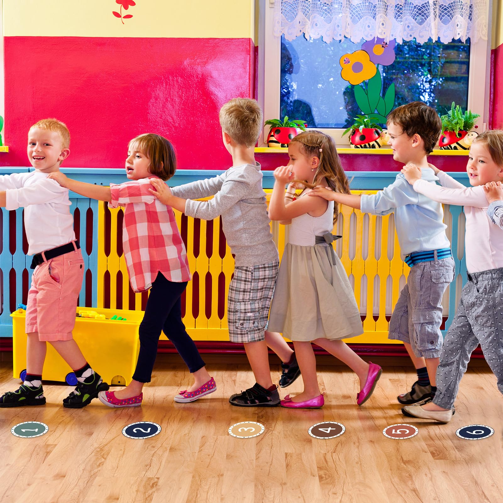 Snapklik.com : 58 Pcs 4 Inch Boho Classroom Floor Dots Floor Stickers ...